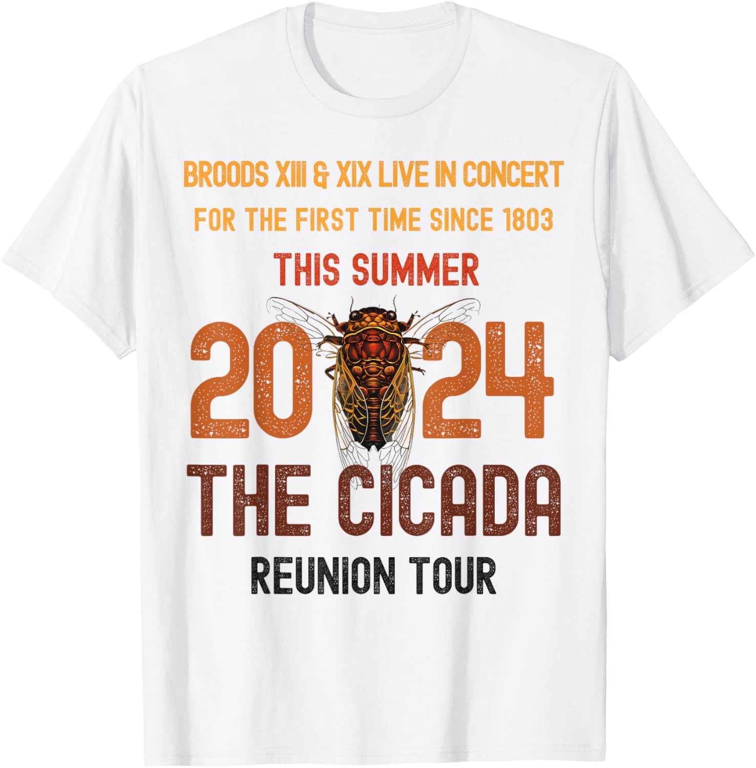 Funny Entomology Cicada Reunion Concert Fest 2024 US Tour T-Shirt ...