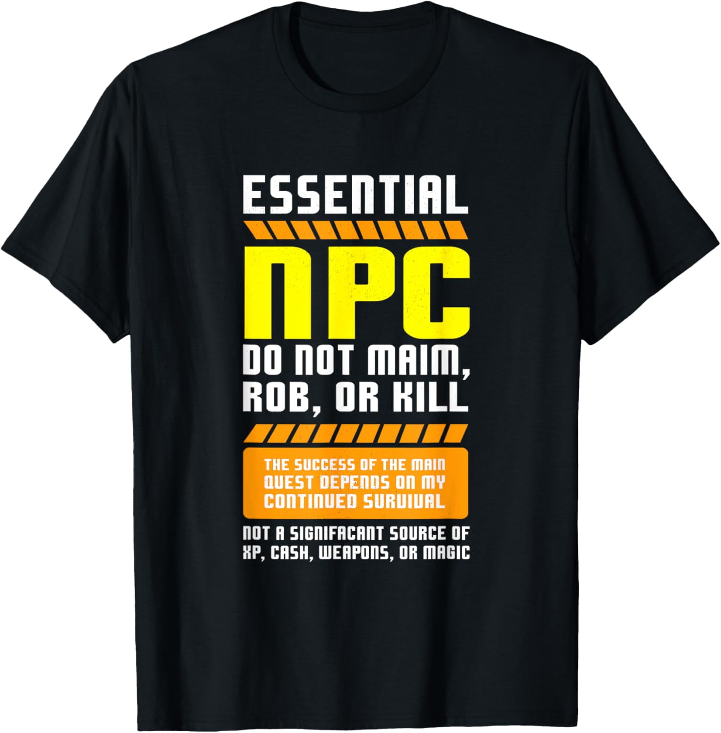 Funny Essential NPC Gamer and Gaming Non Player Character T-Shirt ...