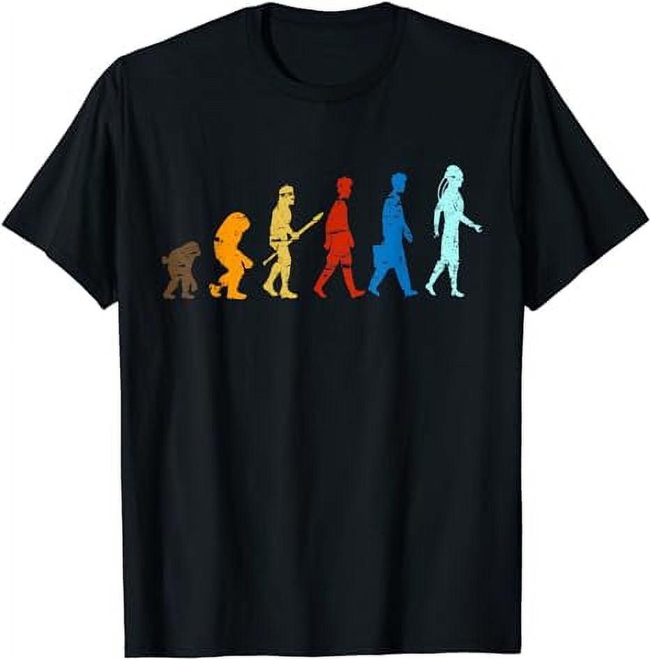 Funny Evolution Human From Ape to Robot A.I T-Shirt - Walmart.com