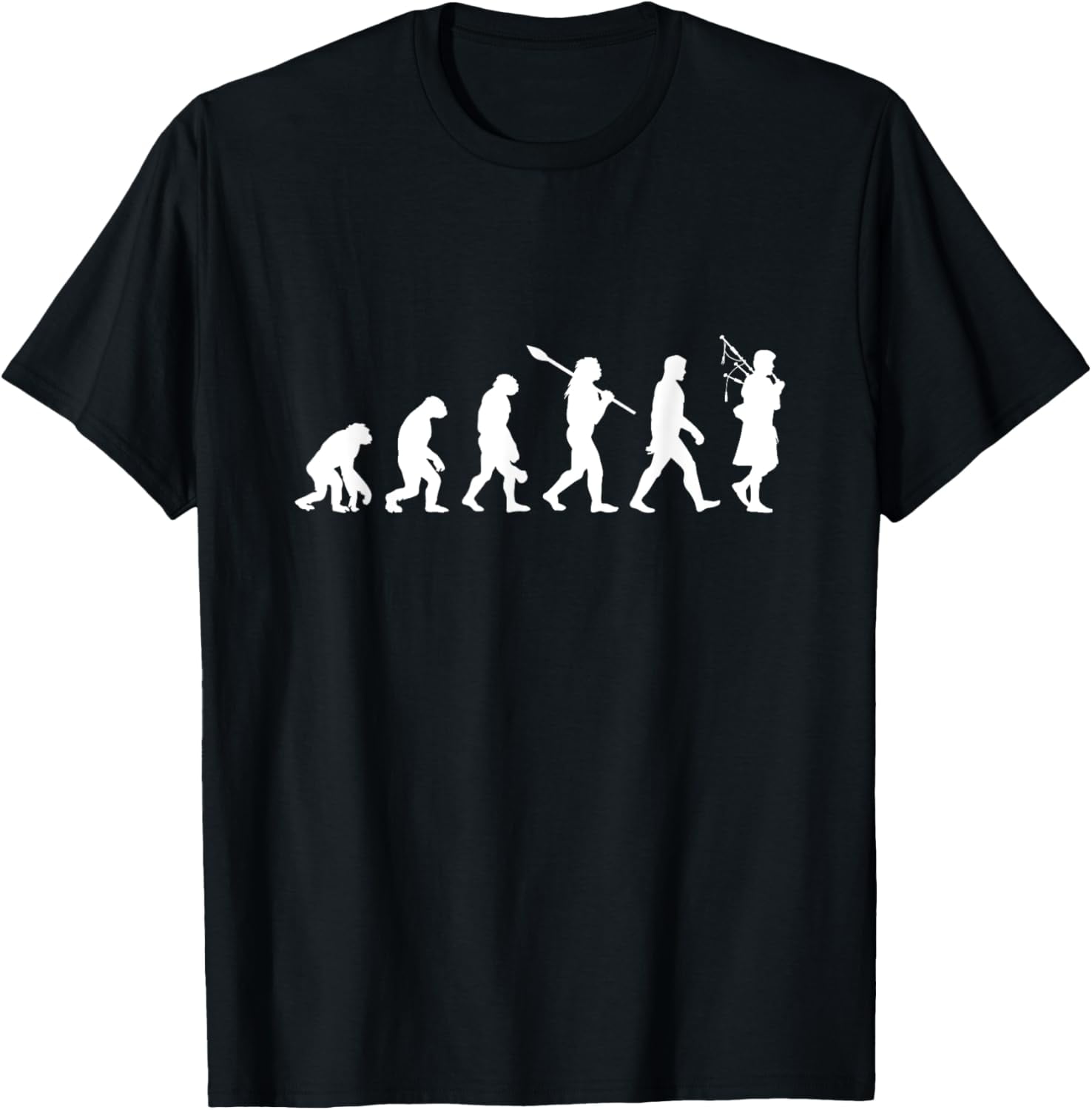 Funny Evolution Of Bagpipe Piper Bagpipes Scotland Scottish T-Shirt ...