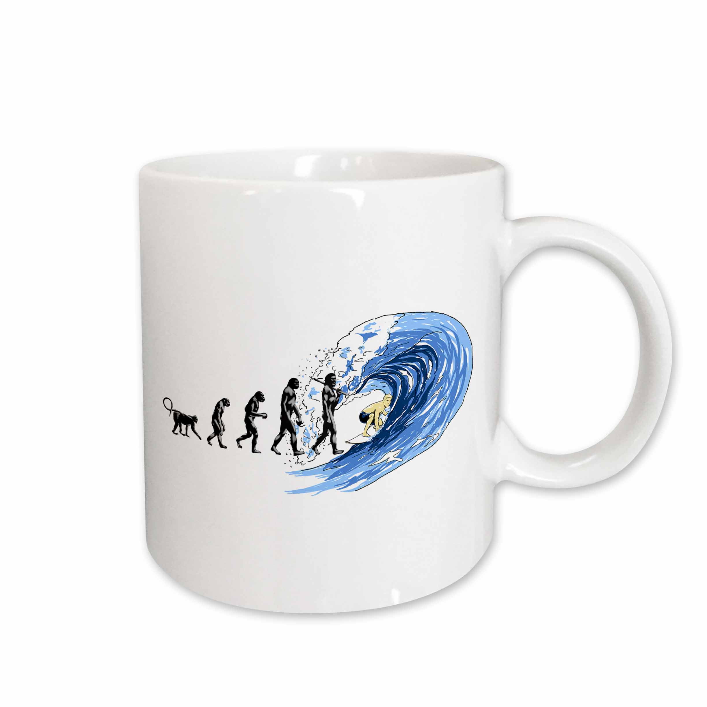 3drose, Funny Evolution of Man Joke for Surfers., 11oz Mug - Walmart.com