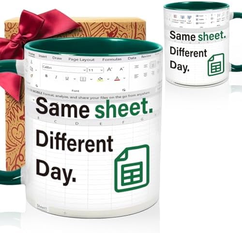 Funny Excel Office Coffee Mug Gift for Accountant, Same Sheet Different ...