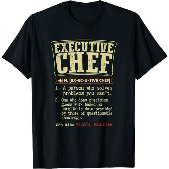 Funny Executive Chef Definition Gift for Boss Unisex Graphic T-Shirt ...