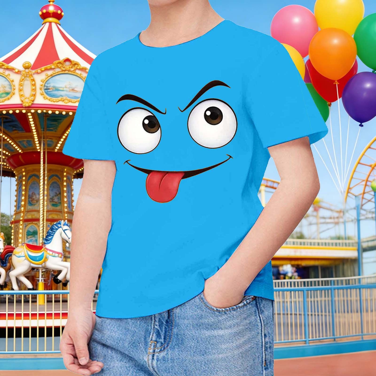Funny Expression Shirts For Teen Kids Boys Girls Short Sleeve Prints T ...