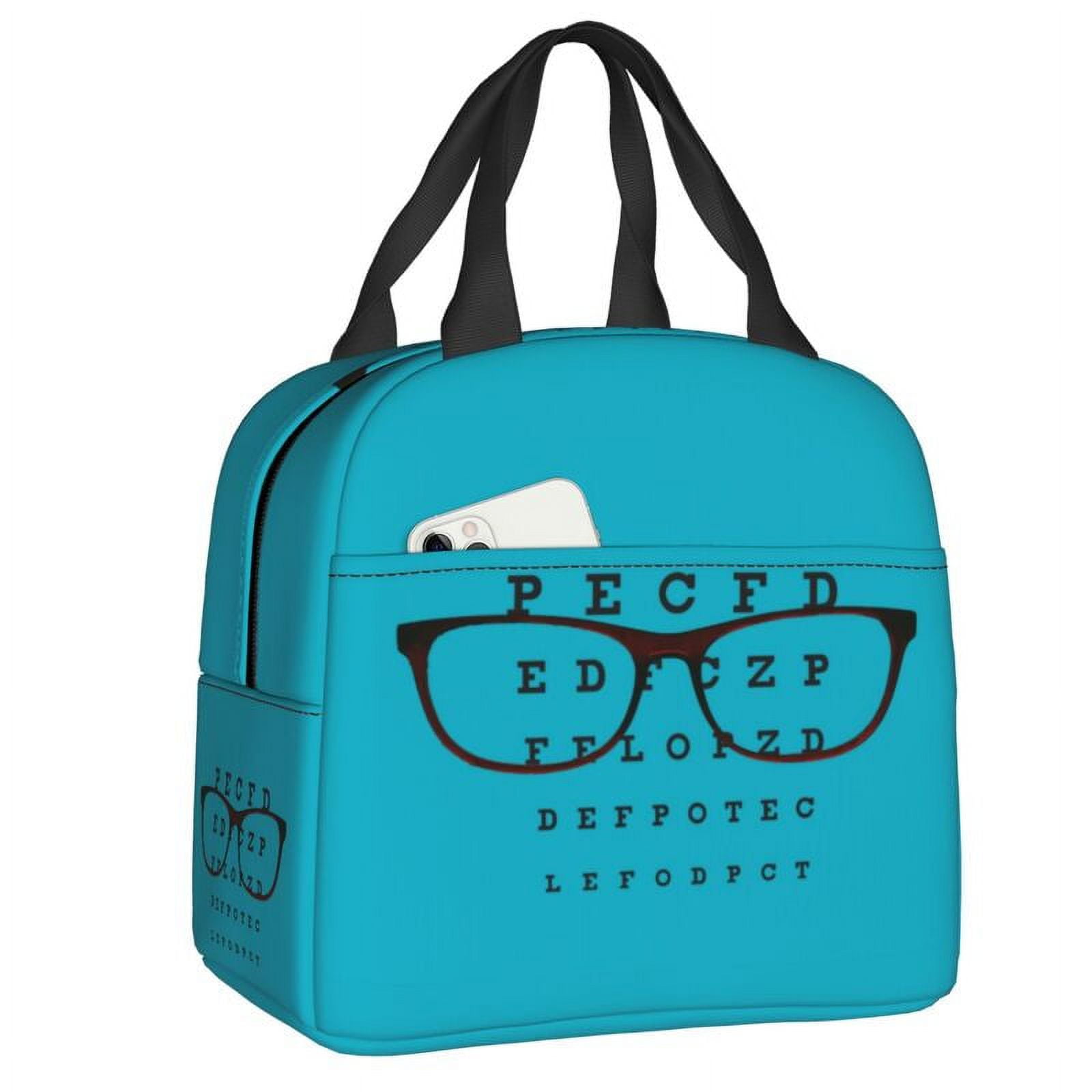 Funny Eye Test Insulated Lunch Bag for Office Optician Thermal Cooler ...