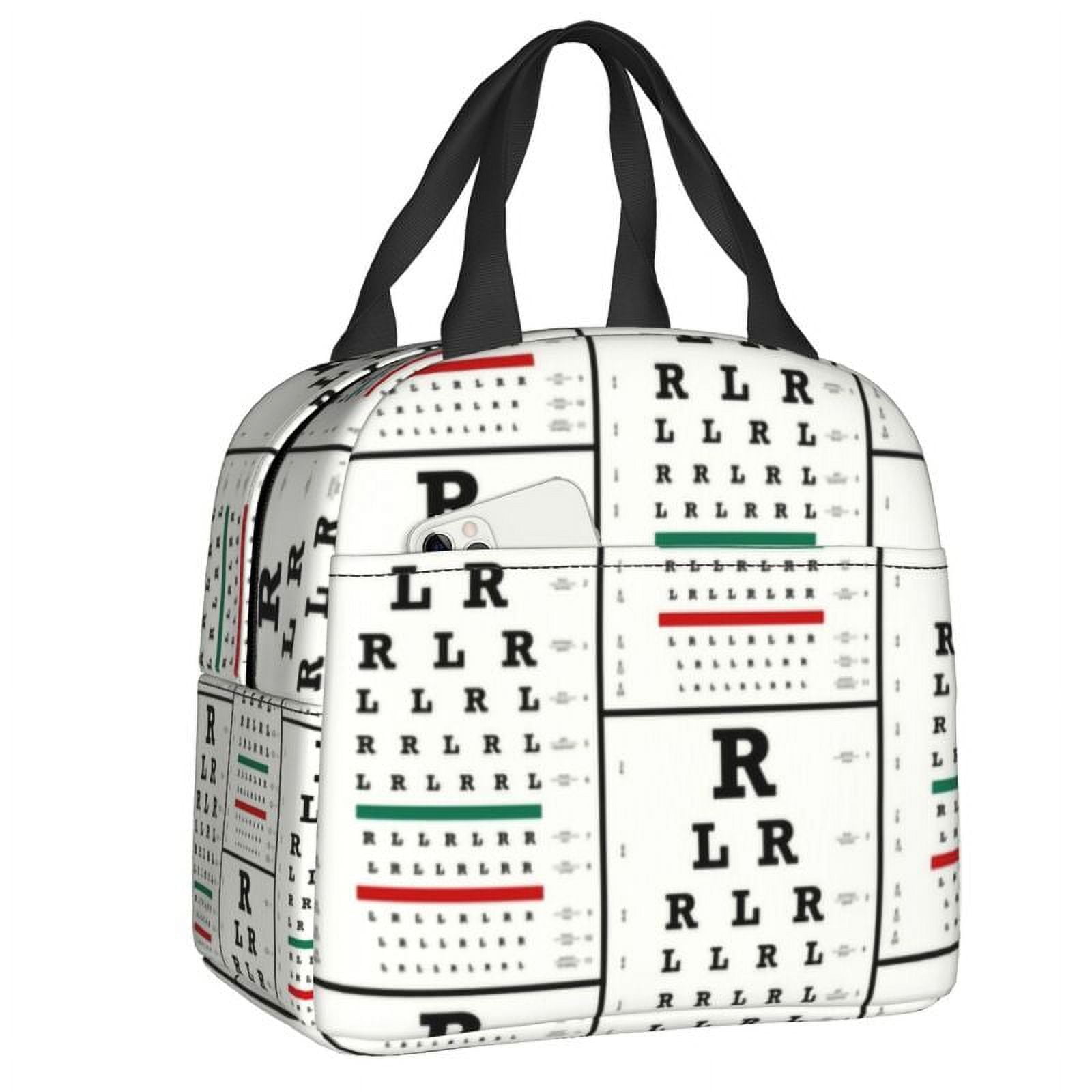 Funny Eye Test Insulated Lunch Bag for Office Optician Thermal Cooler ...