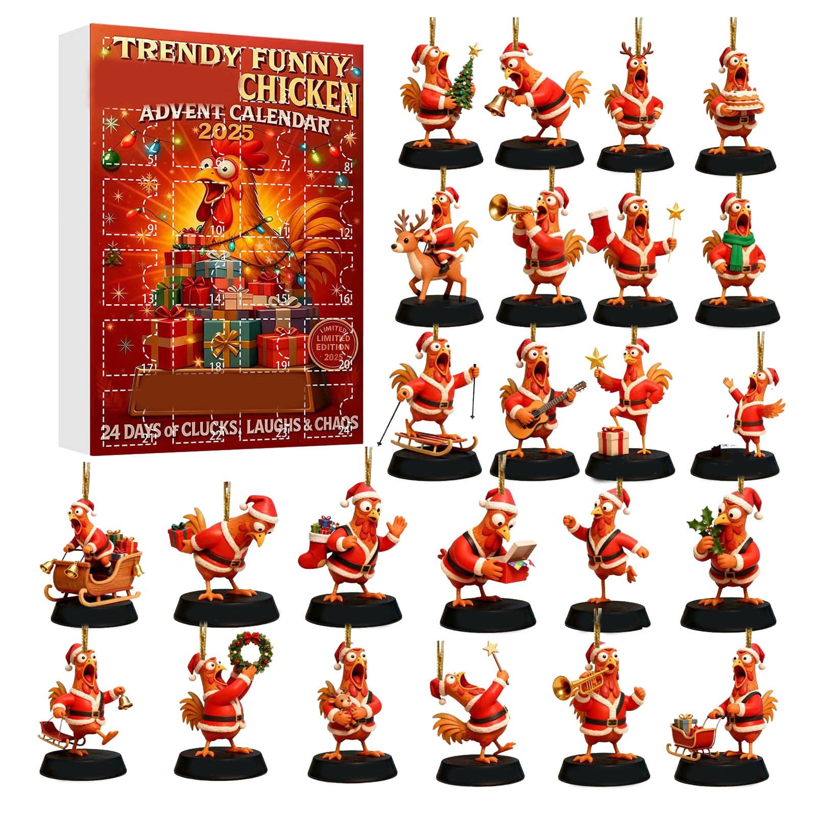 Funny F-Caw-F Chicken Advent Calendars 2025 24 Styles 2D Acrylic ...