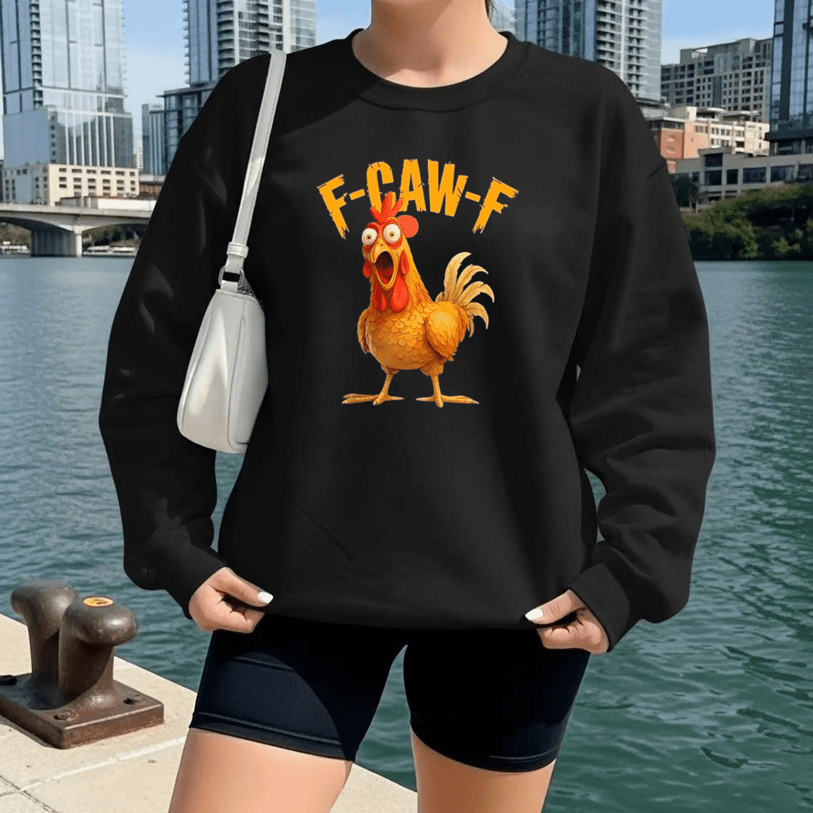 Funny F-Caw-F Chicken Farmer Animal Quote Sarcastic Humor Graphic ...