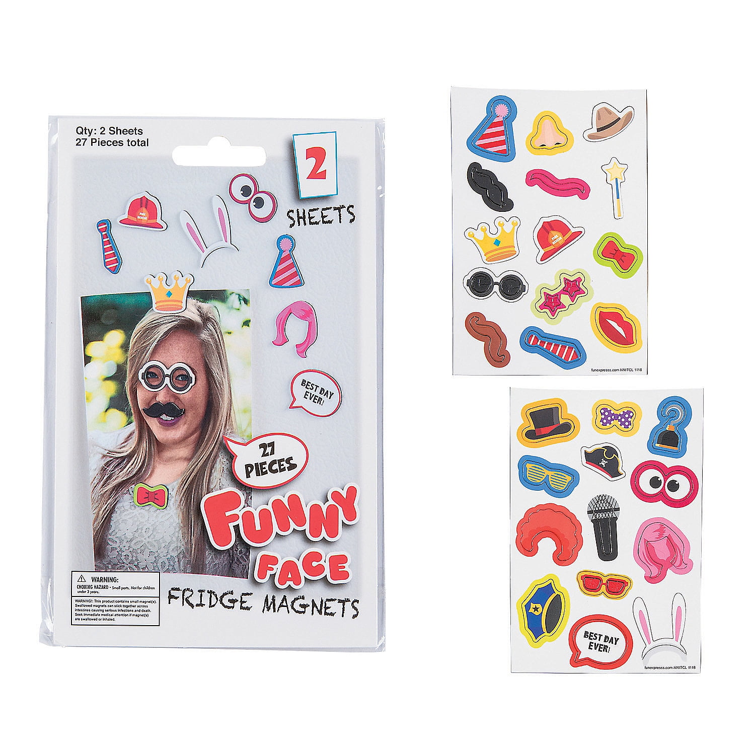 Funny Face Fridge Magnets - Stationery - 24 Pieces - Walmart.com