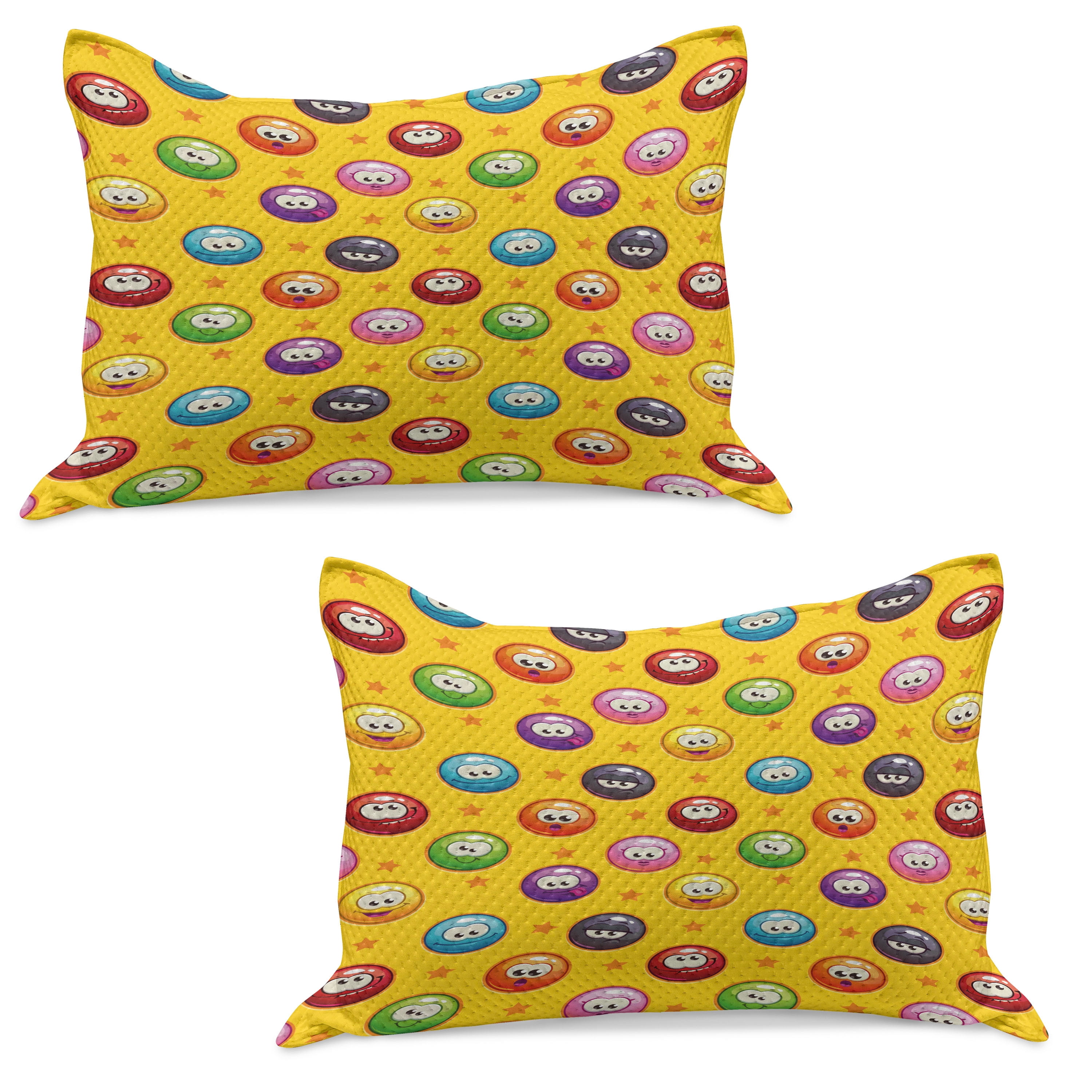 Funny Face Knitted Quilt Pillowcover Set of 2, Smiling Surprised Grumpy ...