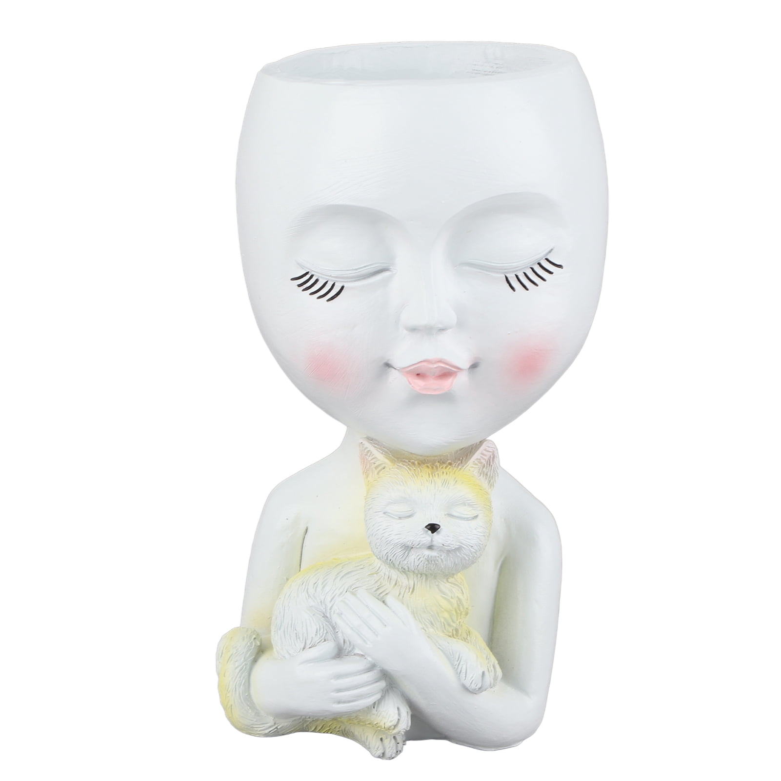 Funny Face Planter Pot Girl Head Planter Innovative Decorate Resin ...