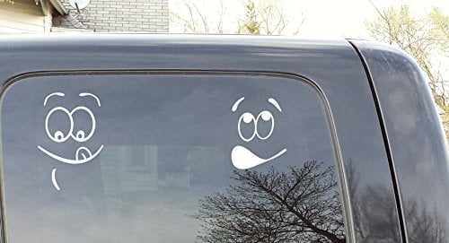 Funny Face Vinyl Decals, Car Window Decals Art Graphic (Set of 2 ...