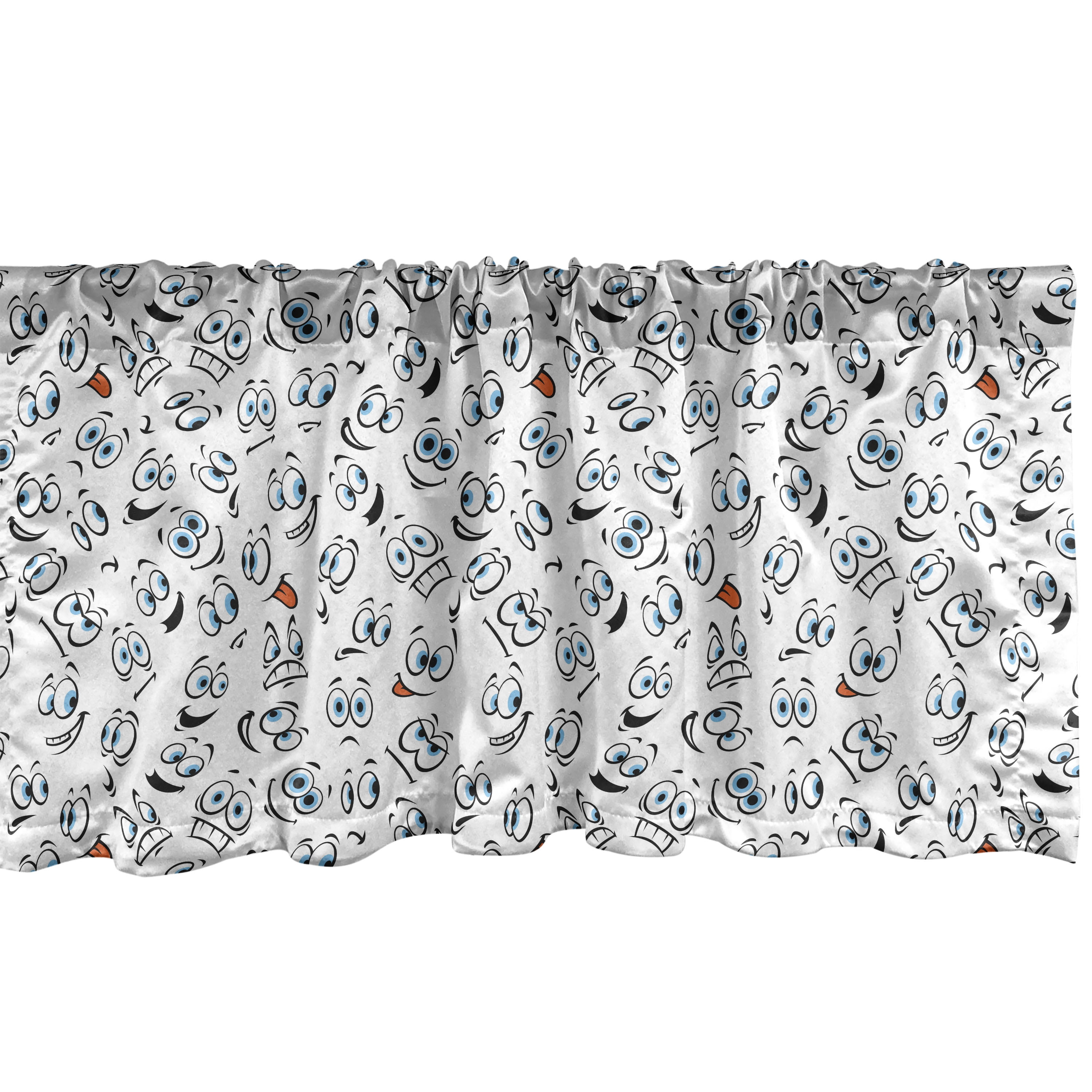 Funny Face Window Valance Pack of 2, Smiling Surprised Sad Hot Happy ...