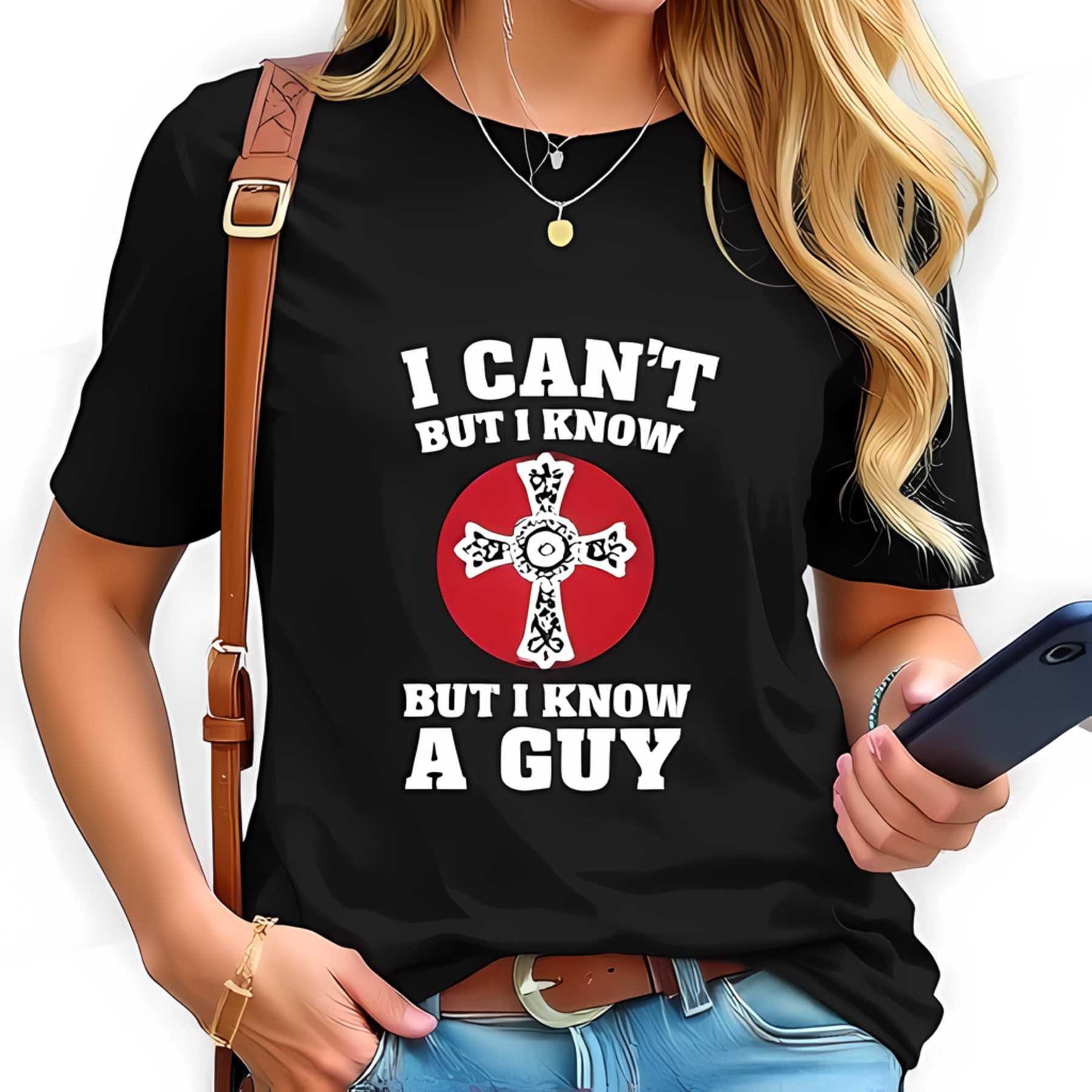 Funny Faith-Based Cotton Short Sleeve T-Shirt - " I CAN'T BUT I KNOW A ...