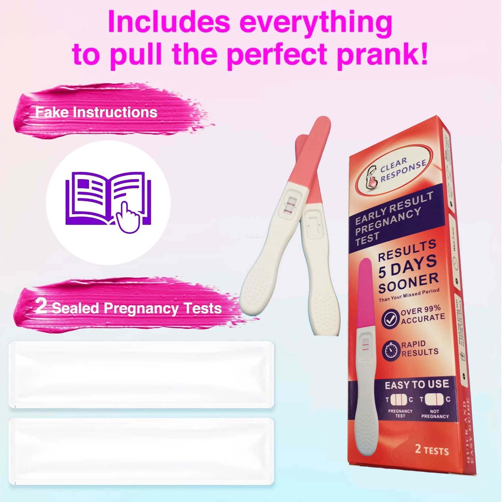 Funny Fake Pregnancy Test Kit - 2 Prank Pregnancy Test Sticks for Jokes ...