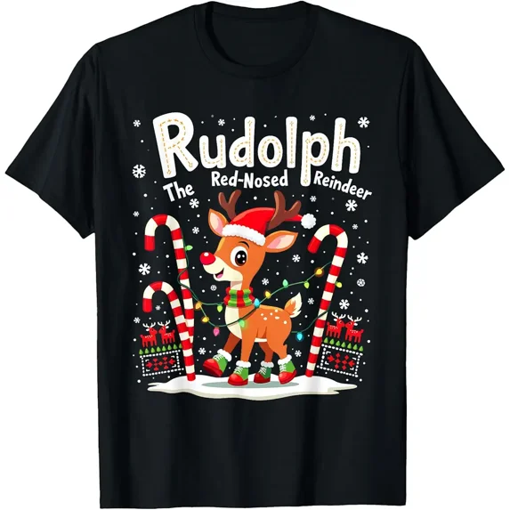 Funny Famous Red-Nosed Reindeer for a Matching Set Unisex T-Shirt, up ...