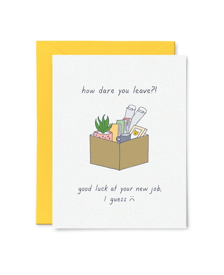 Funny Farewell Card - "How Dare You Leave?!" with a Box of Office ...