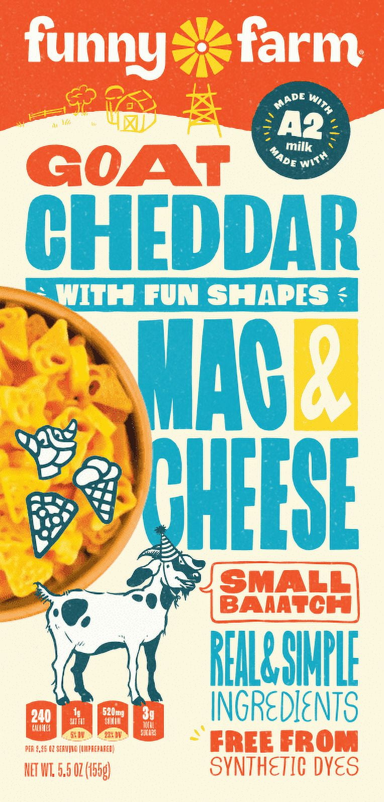 Funny Farm A2 Milk Macaroni and Cheese | Fun Pasta Shapes for Kids ...