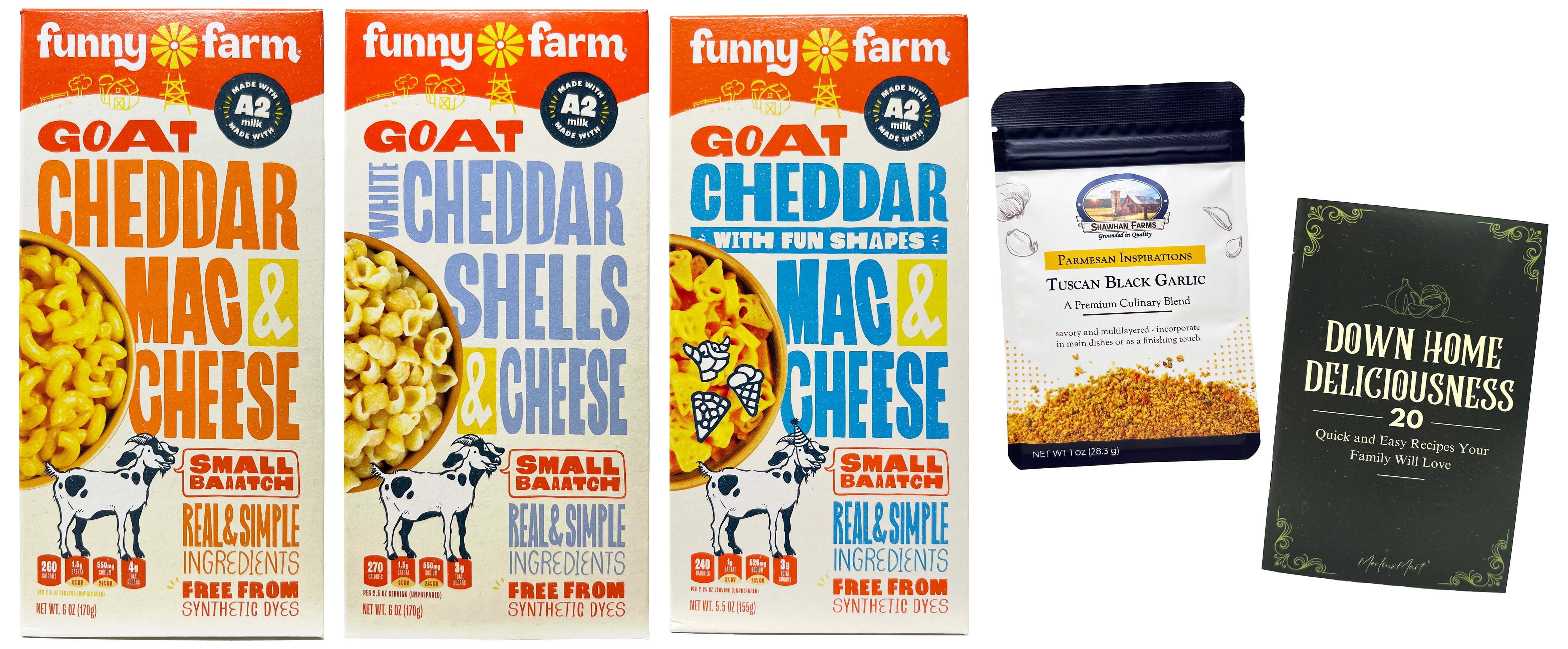 Funny Farm Goat Mac 'N Cheese - 3 flavors - 1 each: White Cheddar ...