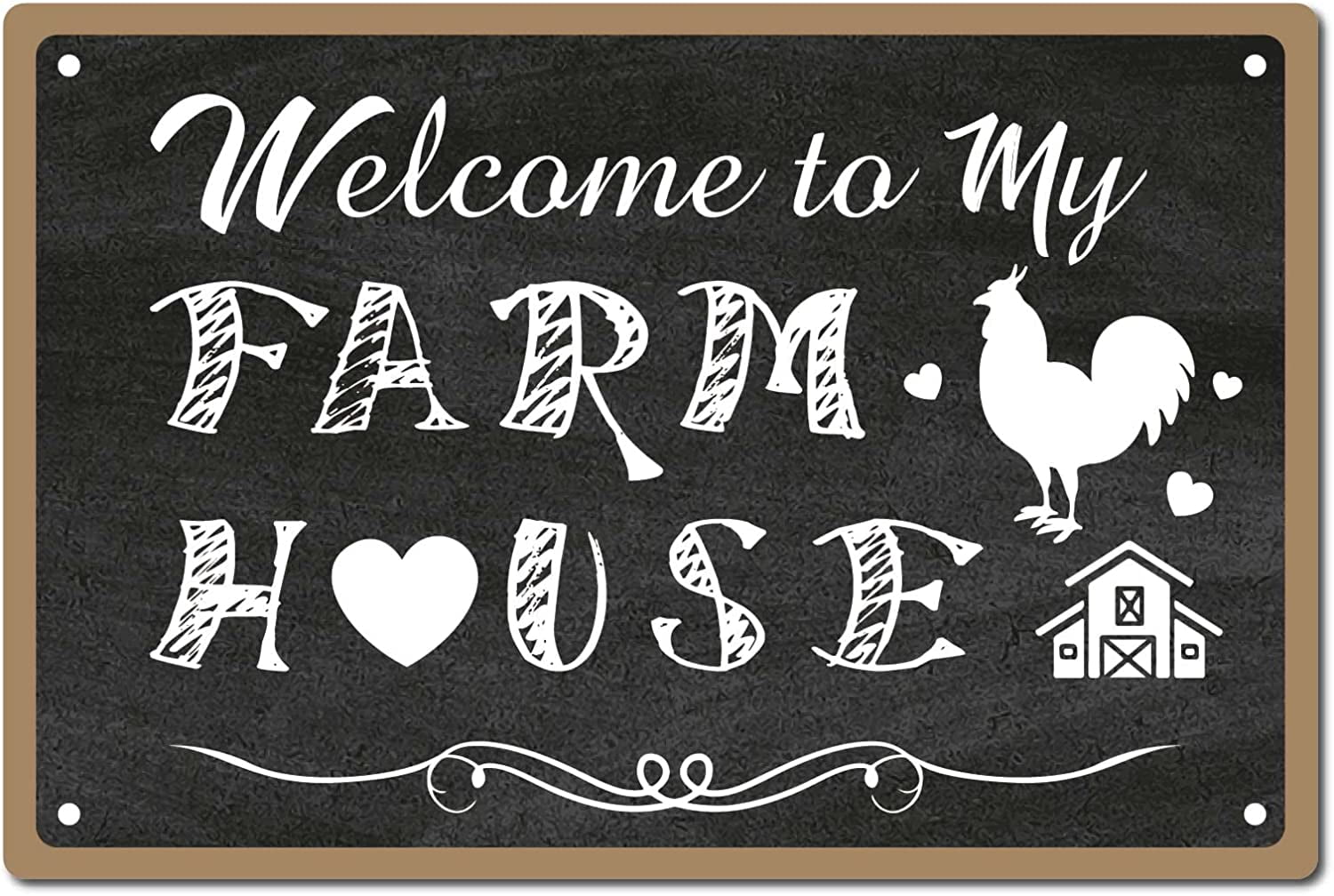 Funny Farm Signs Tin Plate Welcome to My Farm House Sign Black Plaque ...