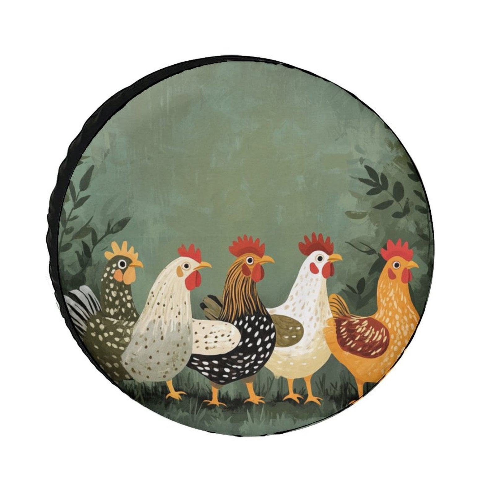 Funny Farmer Farm Animal Chicken Camping Spare Tire Cover Chicken ...