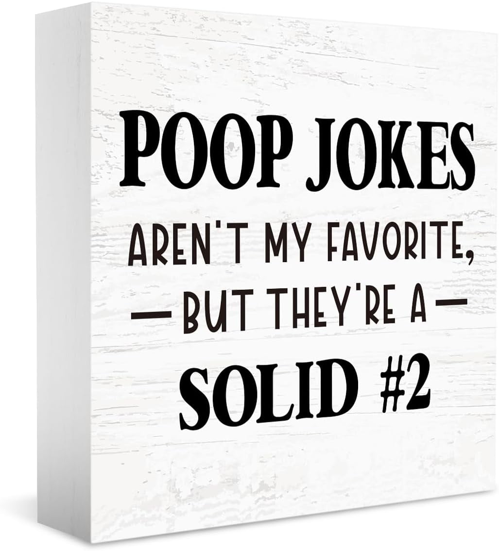 Funny Farmhouse Bathroom Decor for Shelves Poop Jokes Aren't My ...