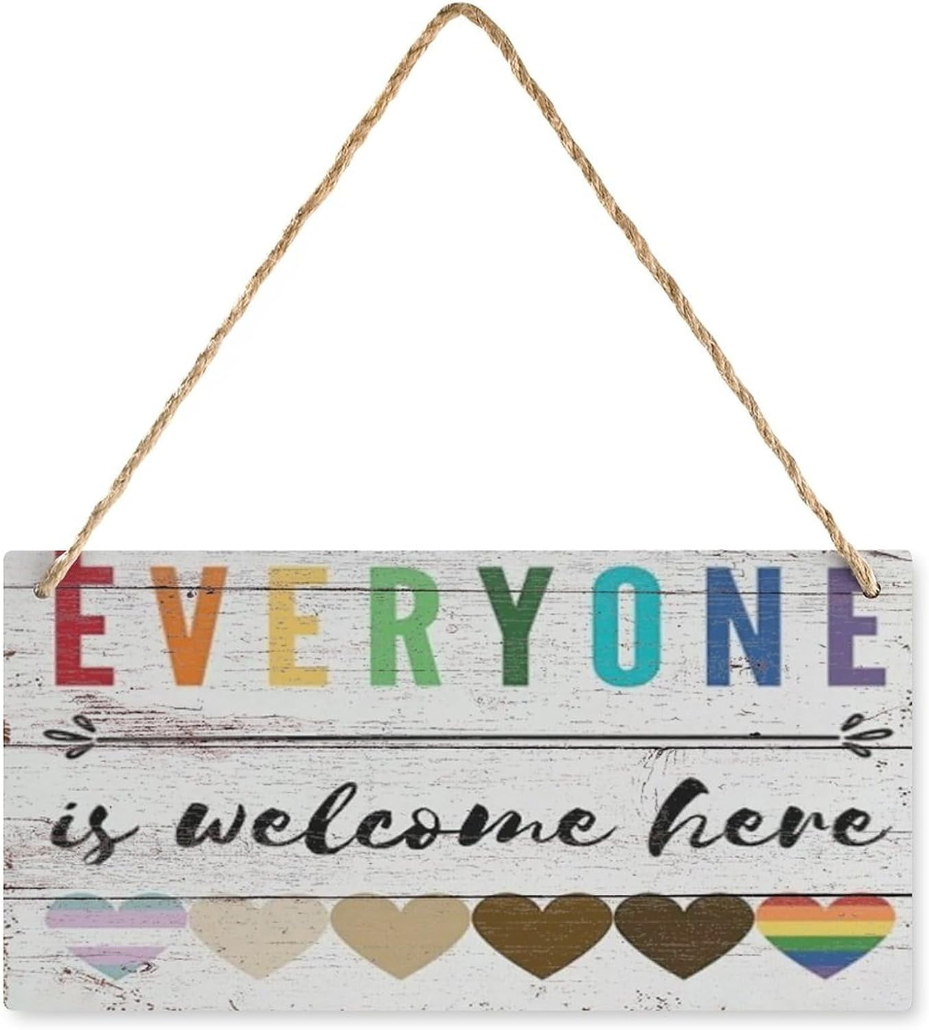 Funny Farmhouse Style Wood Sign Everyone Is Welcome Here Wall Art ...