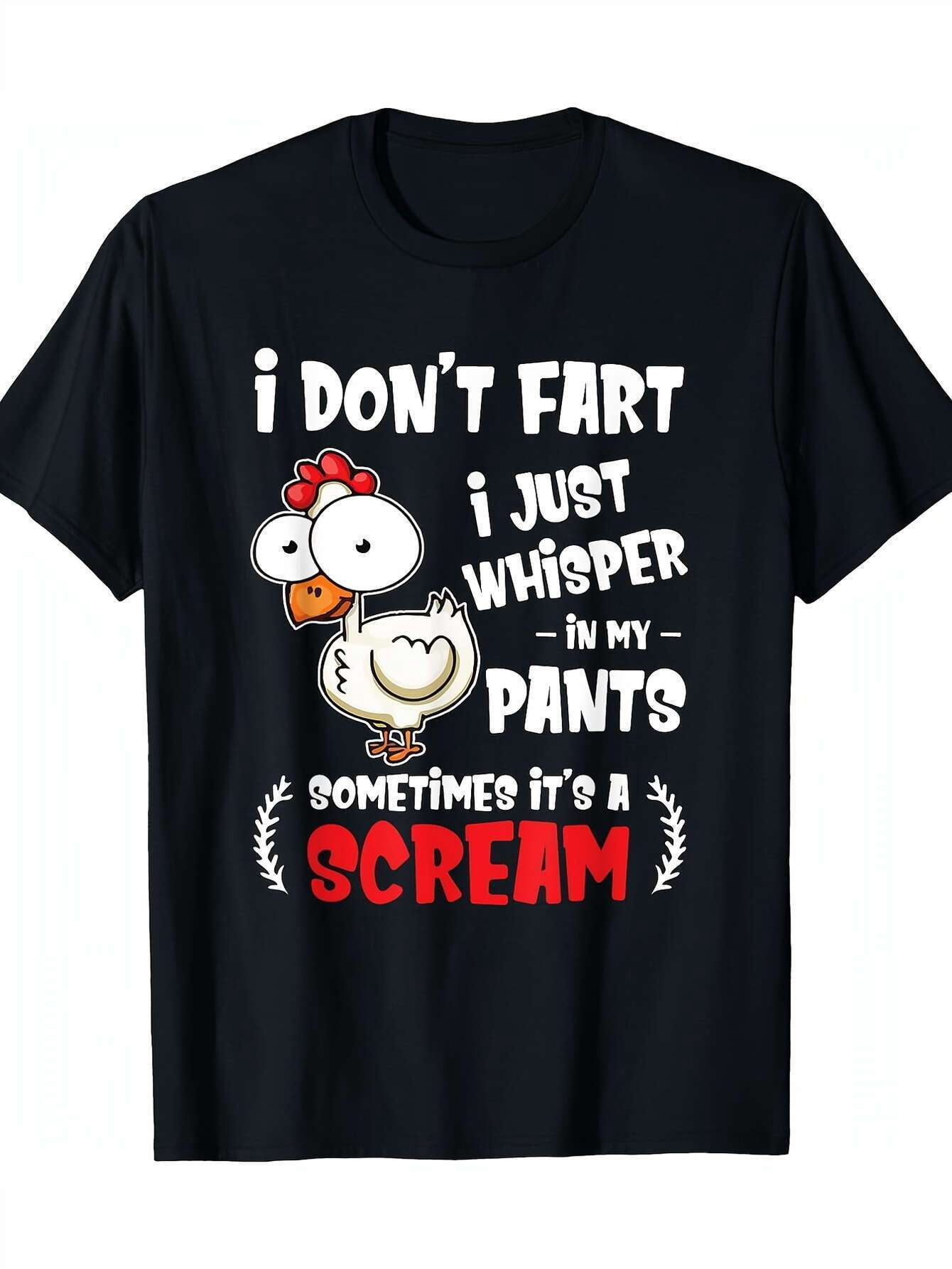 Funny Farting Chicken Lover "I Don't Fart I Whisper" T-Shirt - 100% ...