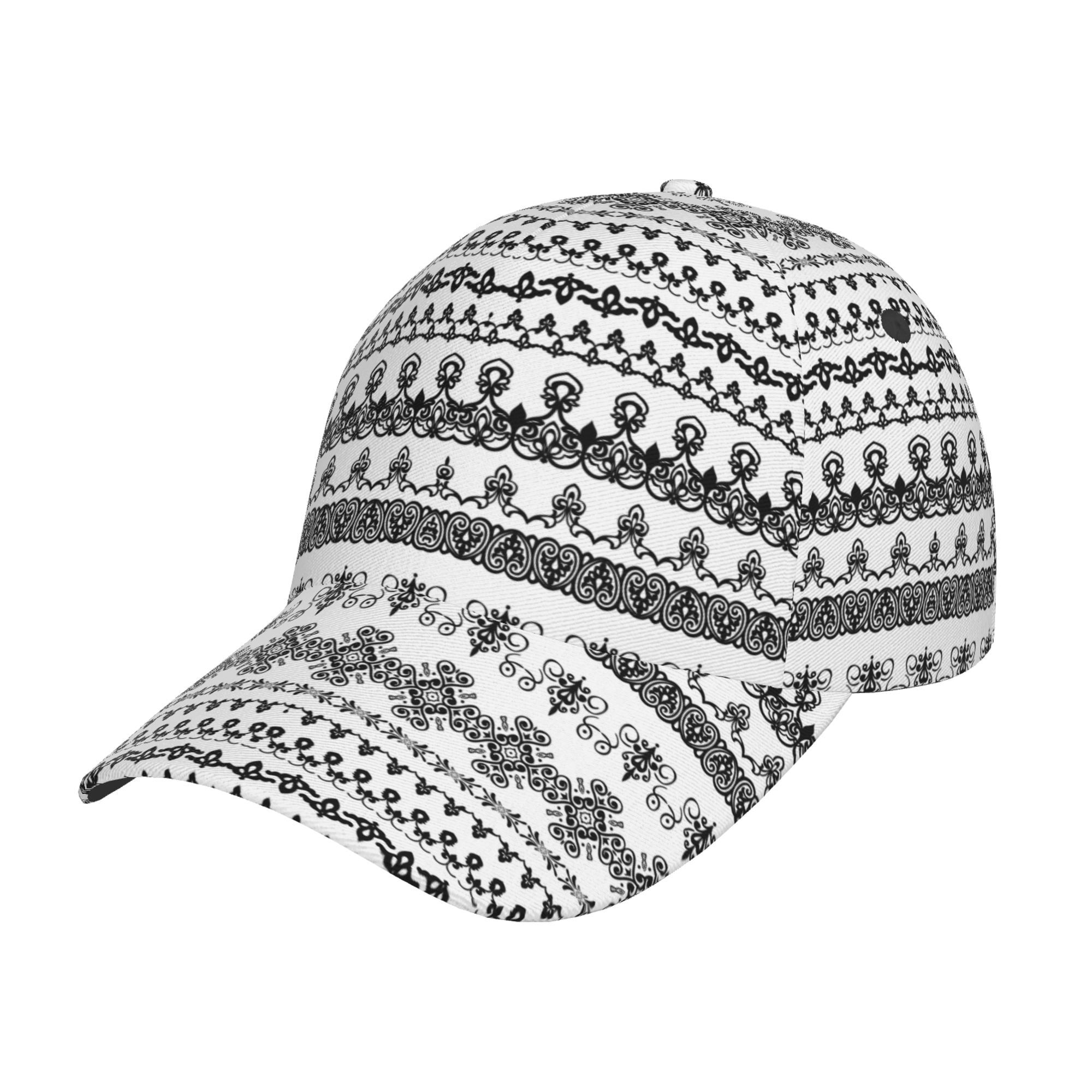 Funny Fashion European floral border pattern Baseball Cap Adjustable ...