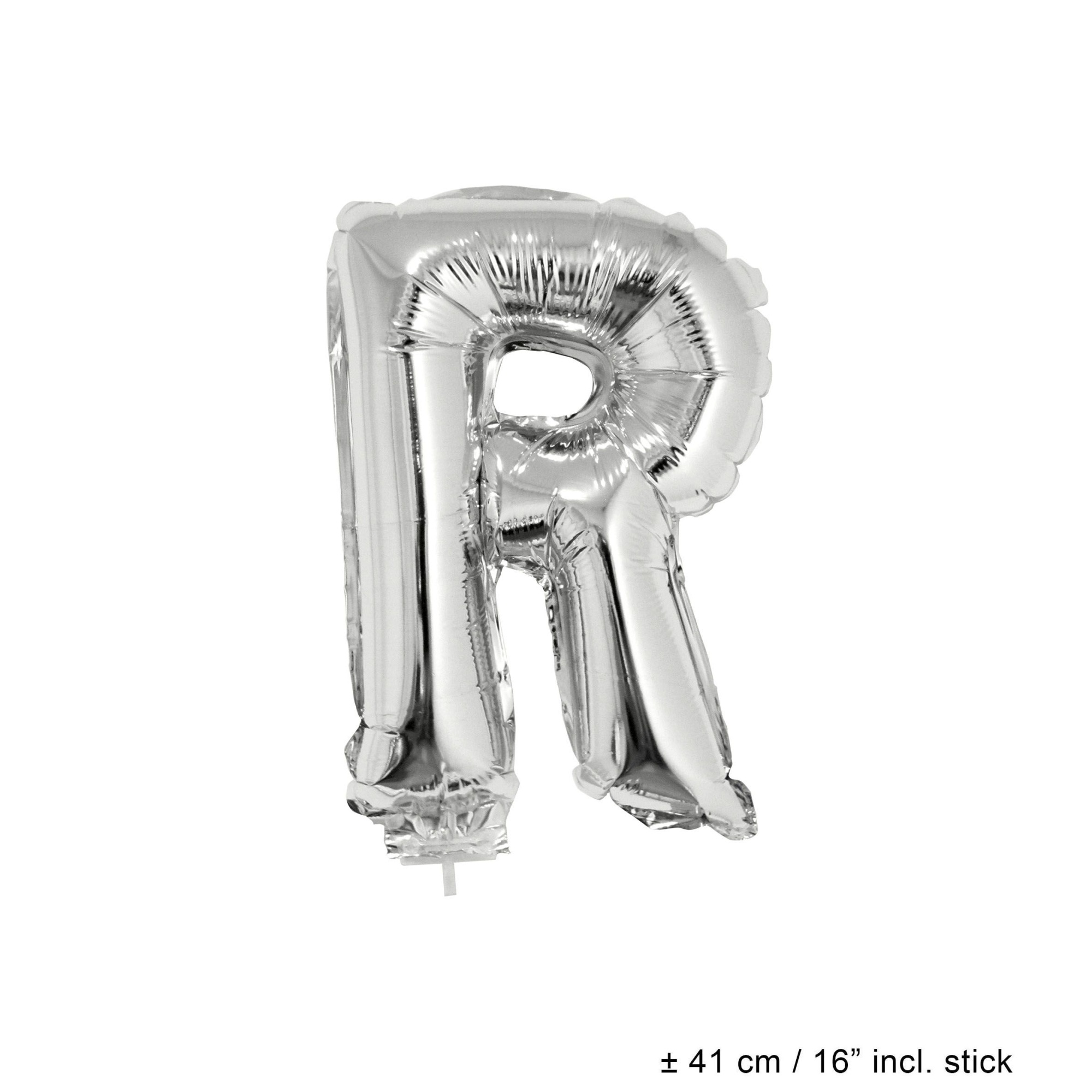 Funny Fashion Letter R Solid Shape Metallic Silver 16" Graduation ...