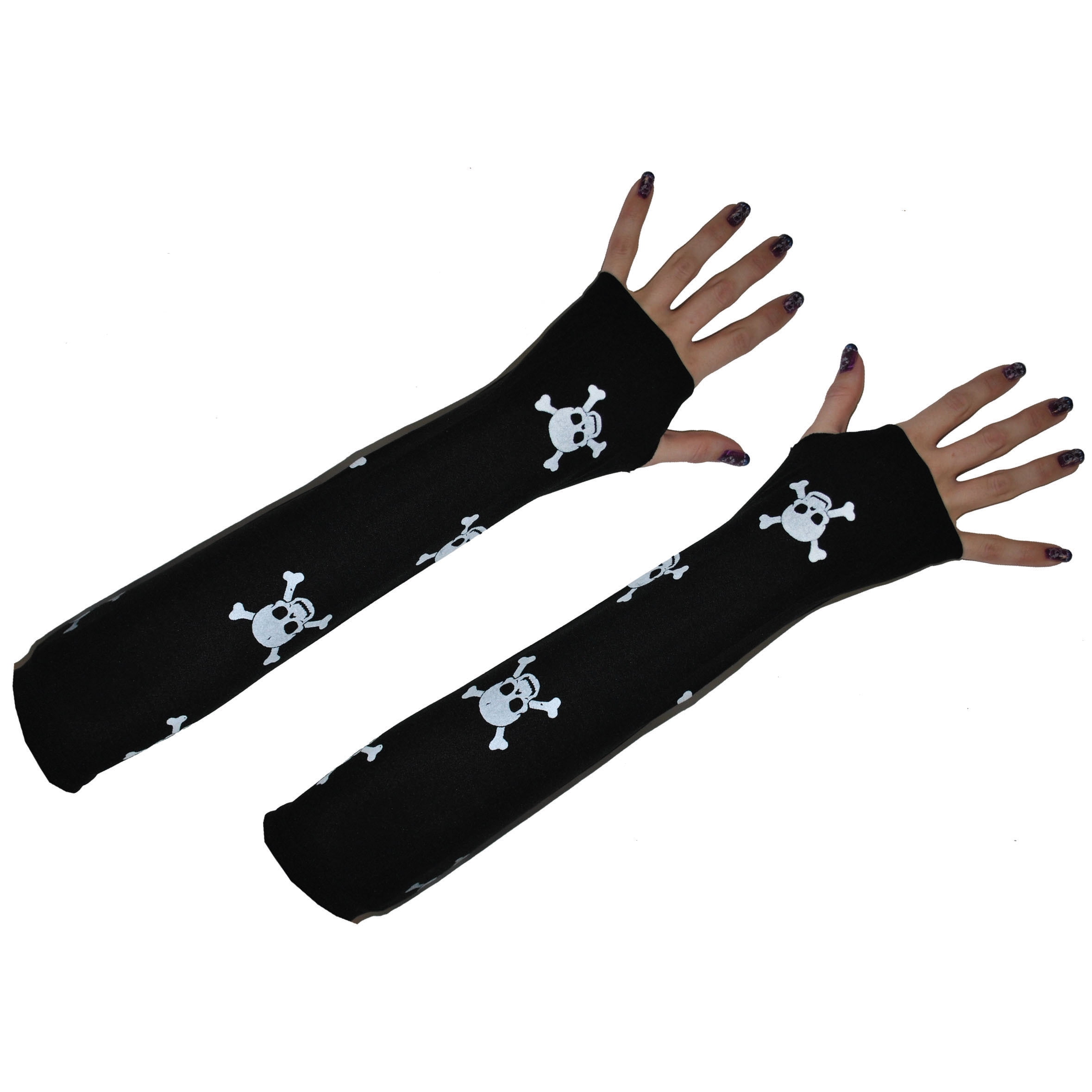 Funny Fashion Pirate Crossbones Fingerless Costume Halloween Polyester ...