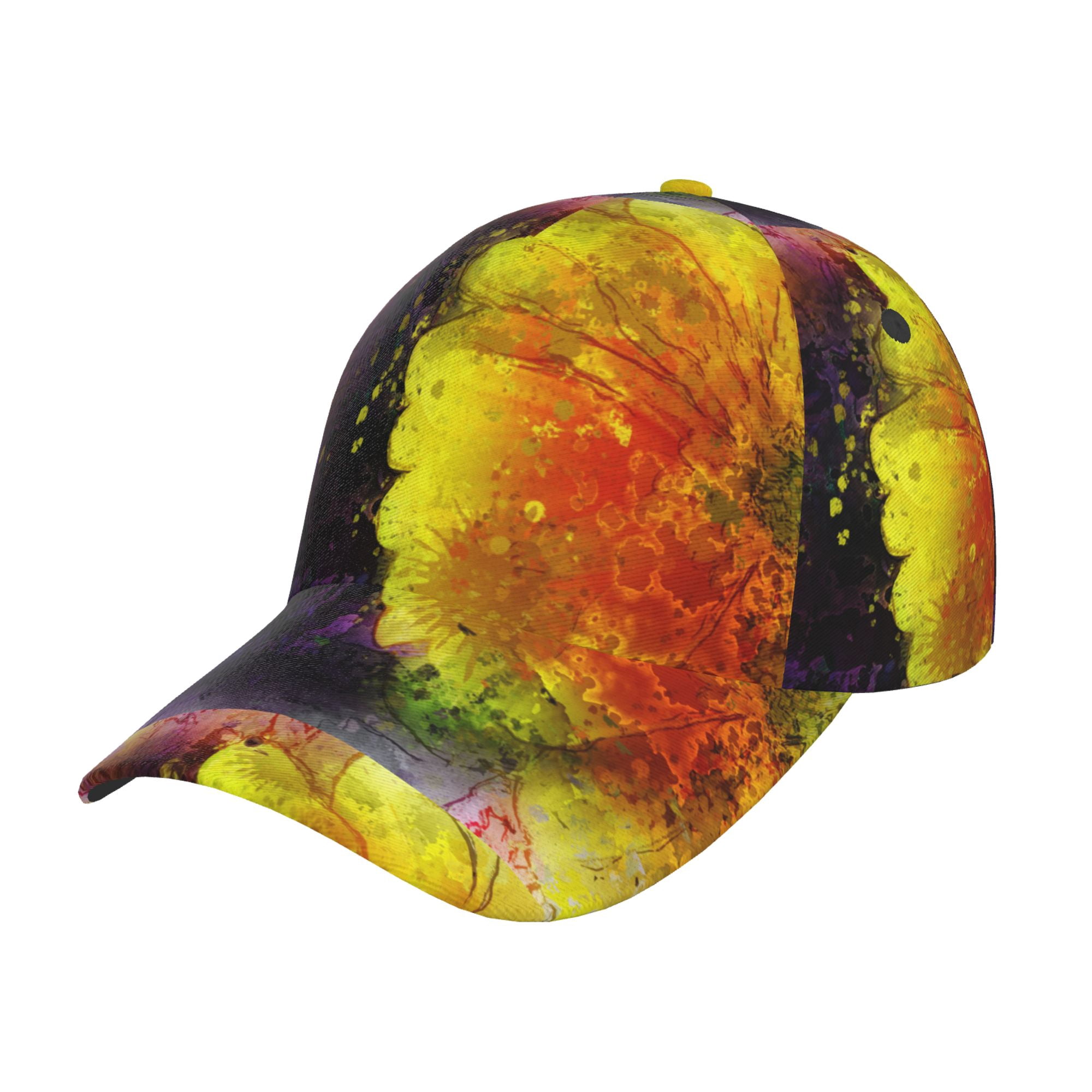 Funny Fashion Watercolor flower background Baseball Cap Adjustable for ...