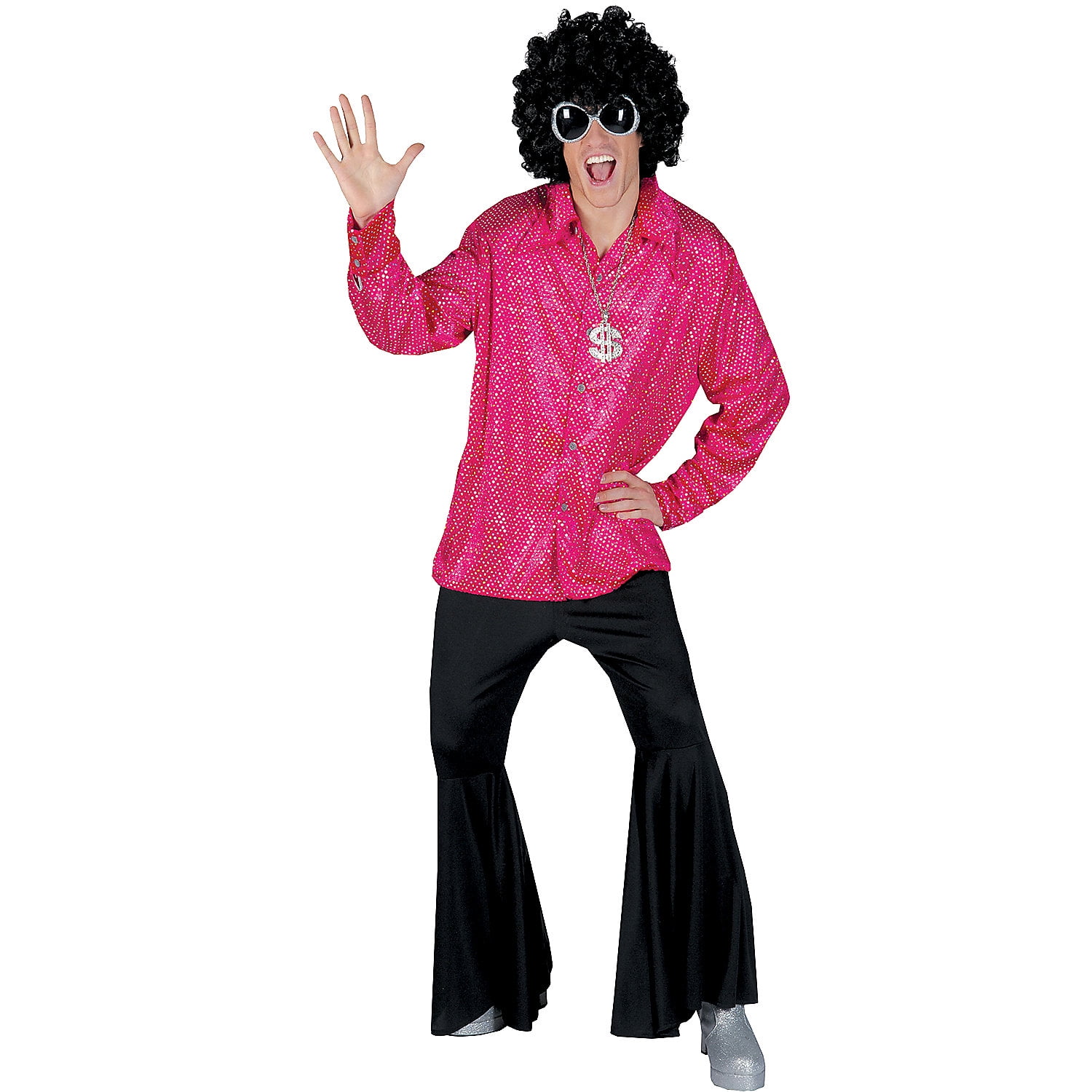 Halloween Express Men's Groovy Disco Shirt Costume - One Size Fits Most ...