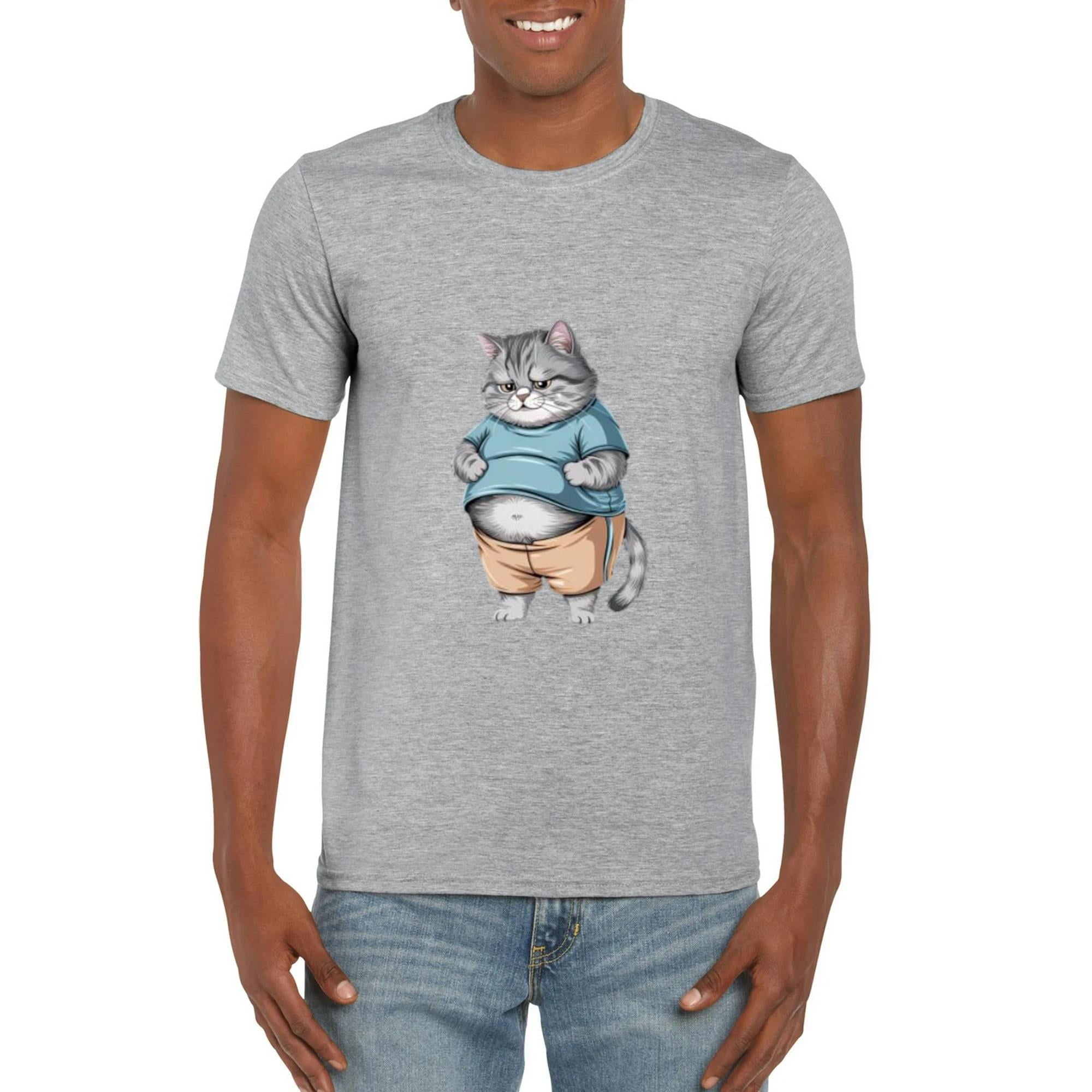 Funny Fat Kitten Cat Cute Meme Chonky Kitty Animal Ador T-Shirt, for ...