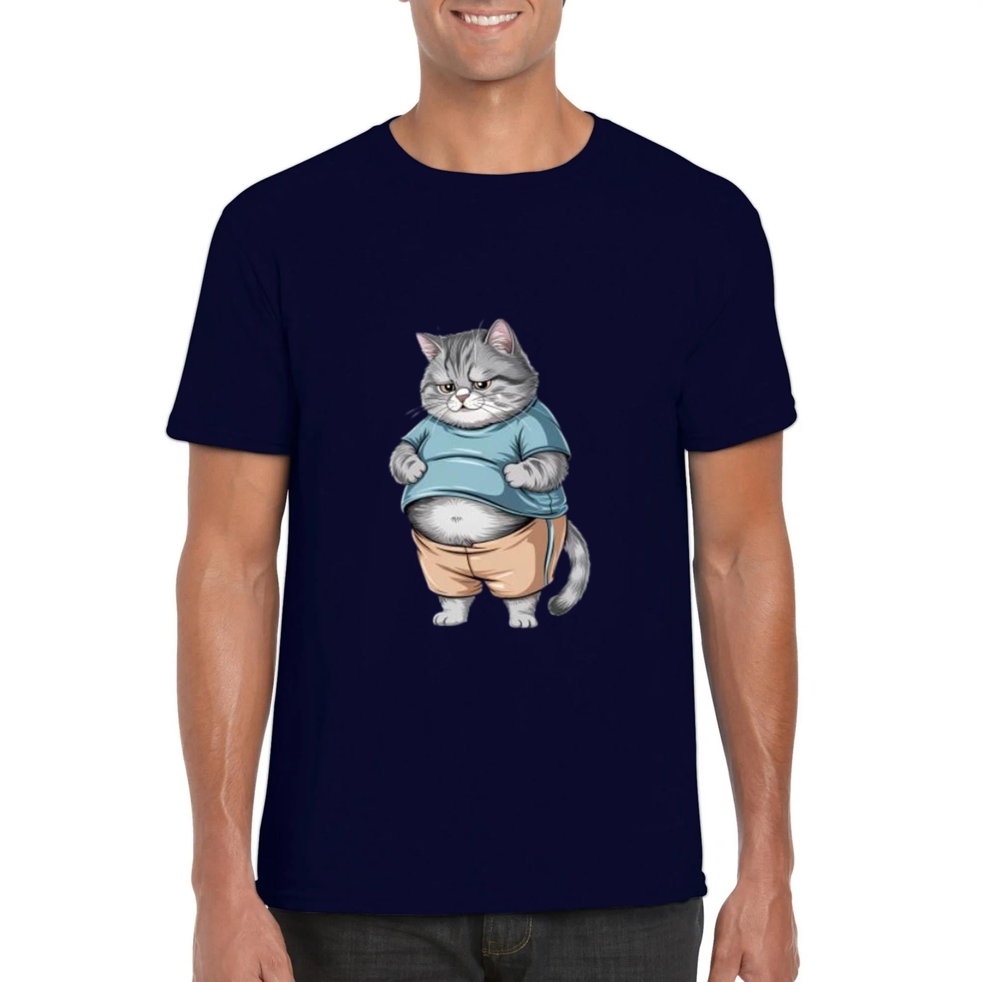 Funny Fat Kitten Cat Cute Meme Chonky Kitty Animal Ador T-Shirt, for men & women, up to size 5XL ...