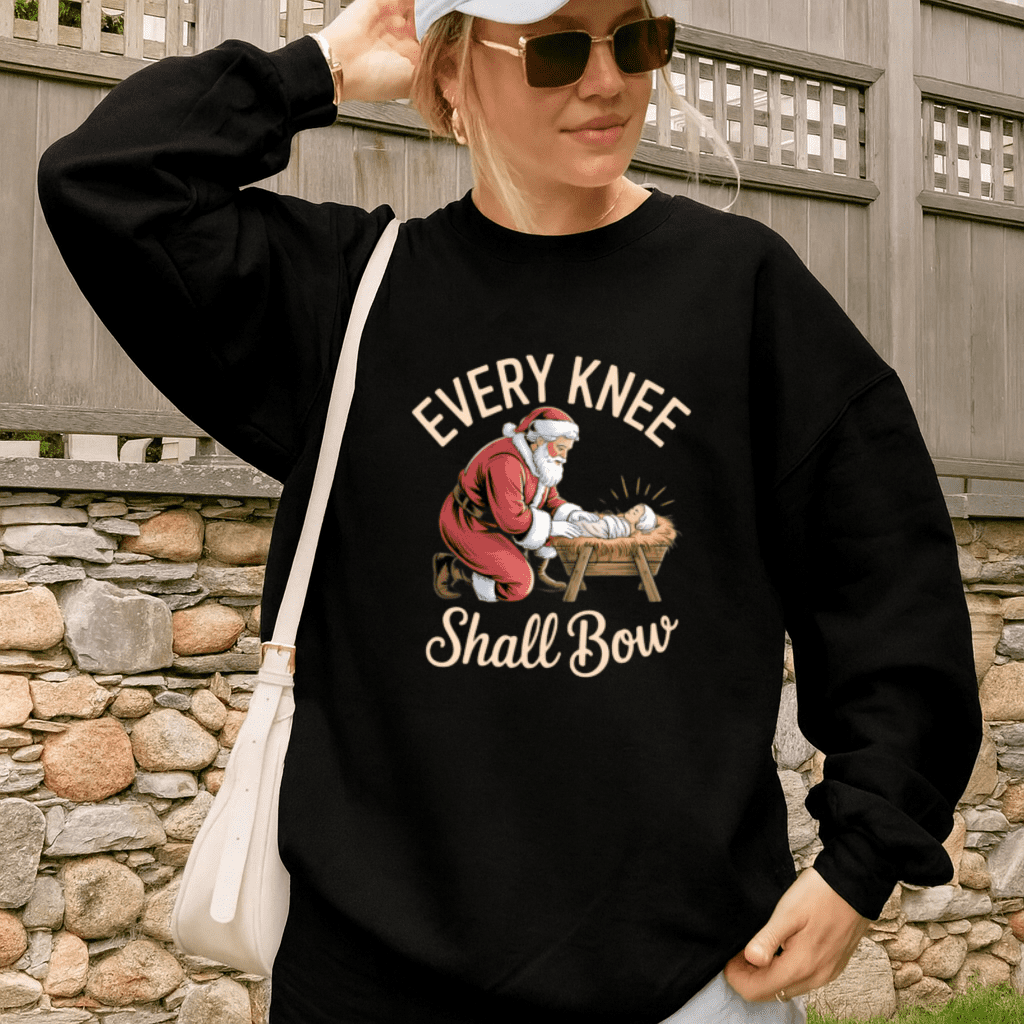 Funny Father Christmas At The Christmas Nativity Scene Fun Sweatshirt ...