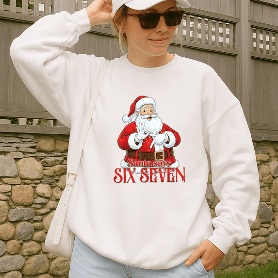 Funny Father Christmas Says Six Seven Meme Holiday Humor Gift ...