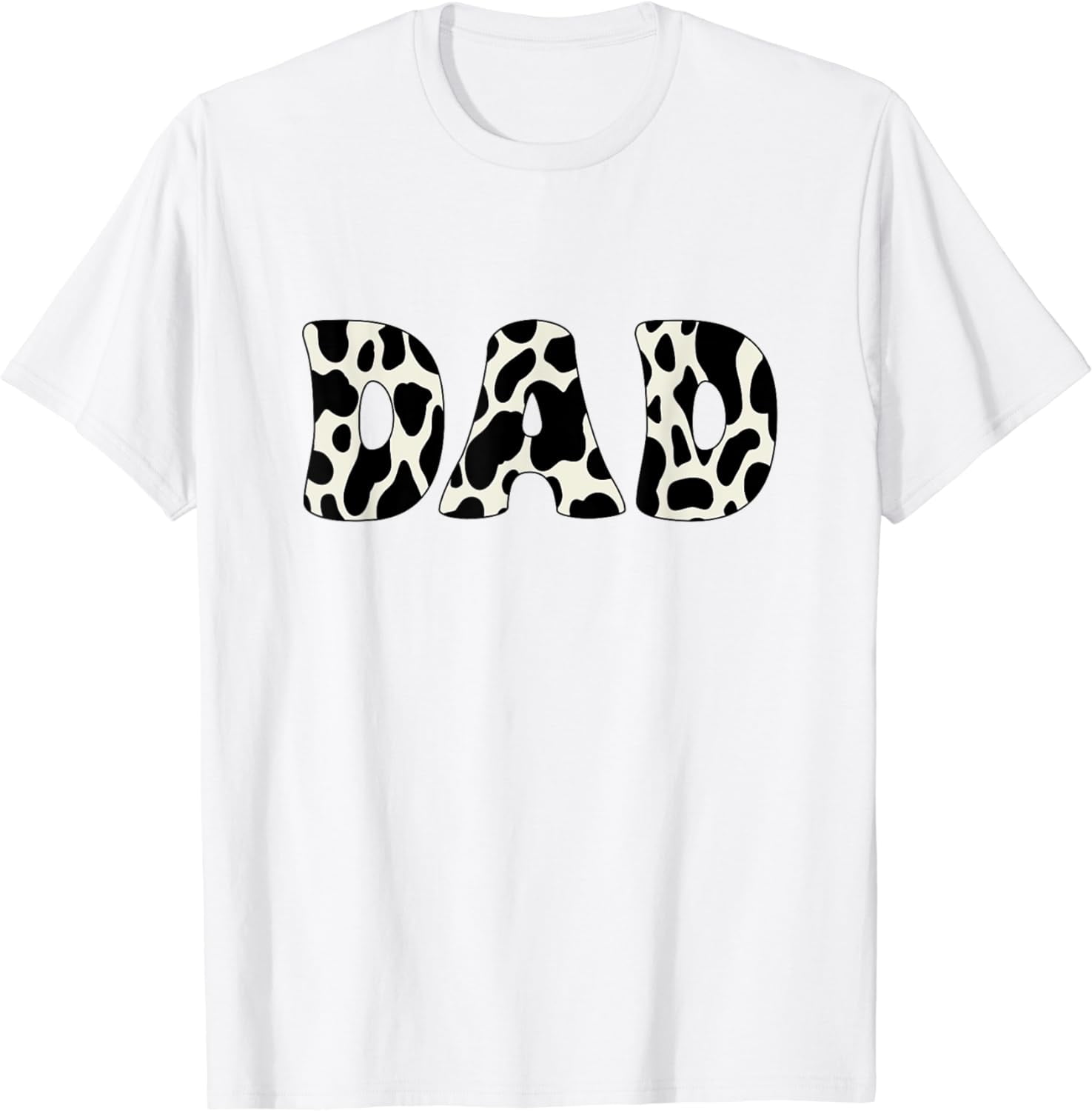 Funny Father's Day 2024 Black White Dad Cow Print Cowboy Men T-Shirt ...