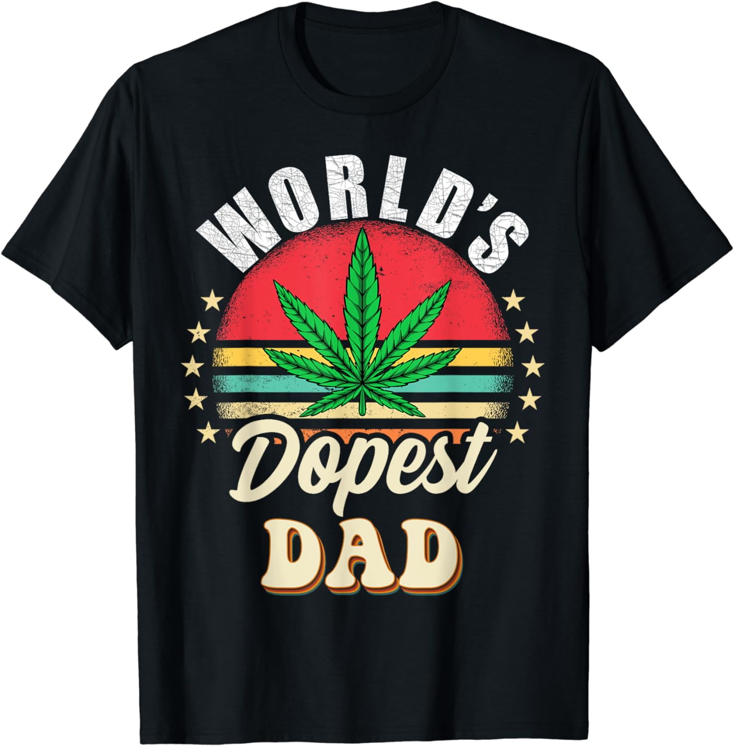Funny Father's Day 420 Weed Dad Vintage Worlds Dopest Dad T-Shirt ...