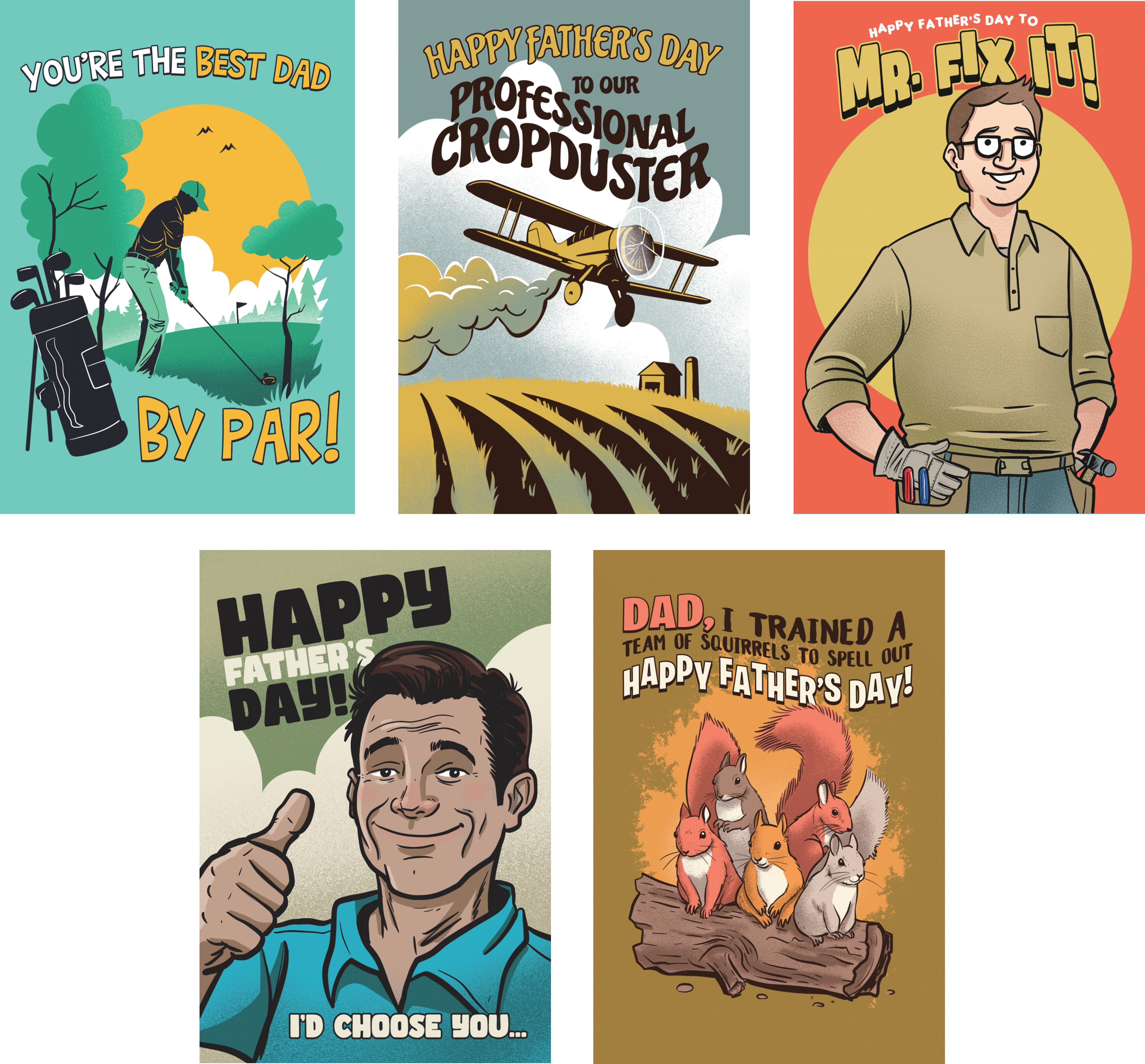 Funny Father's Day Card 5 Pack Combo - Mr. Fix It, Choose You ...