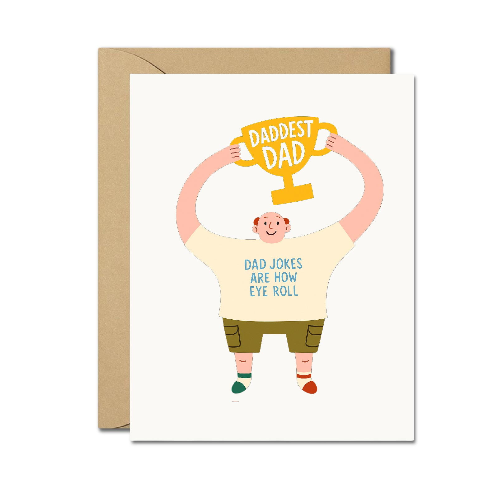 Funny Father's Day Card - “Daddest Dad” Trophy & Dad Jokes Design ...