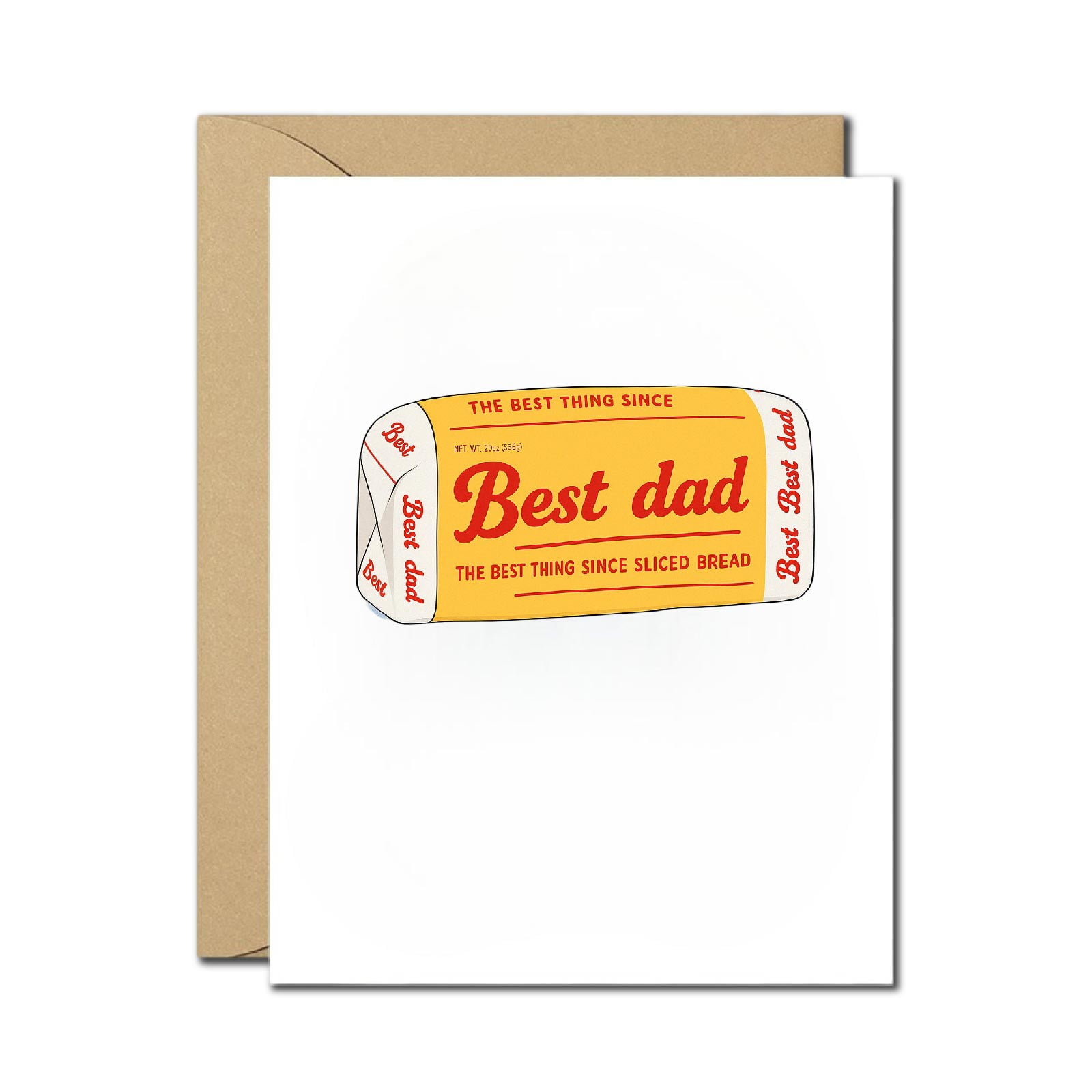 Funny Father’s Day Card with Envelope – Best Dad Sliced Bread Pun ...