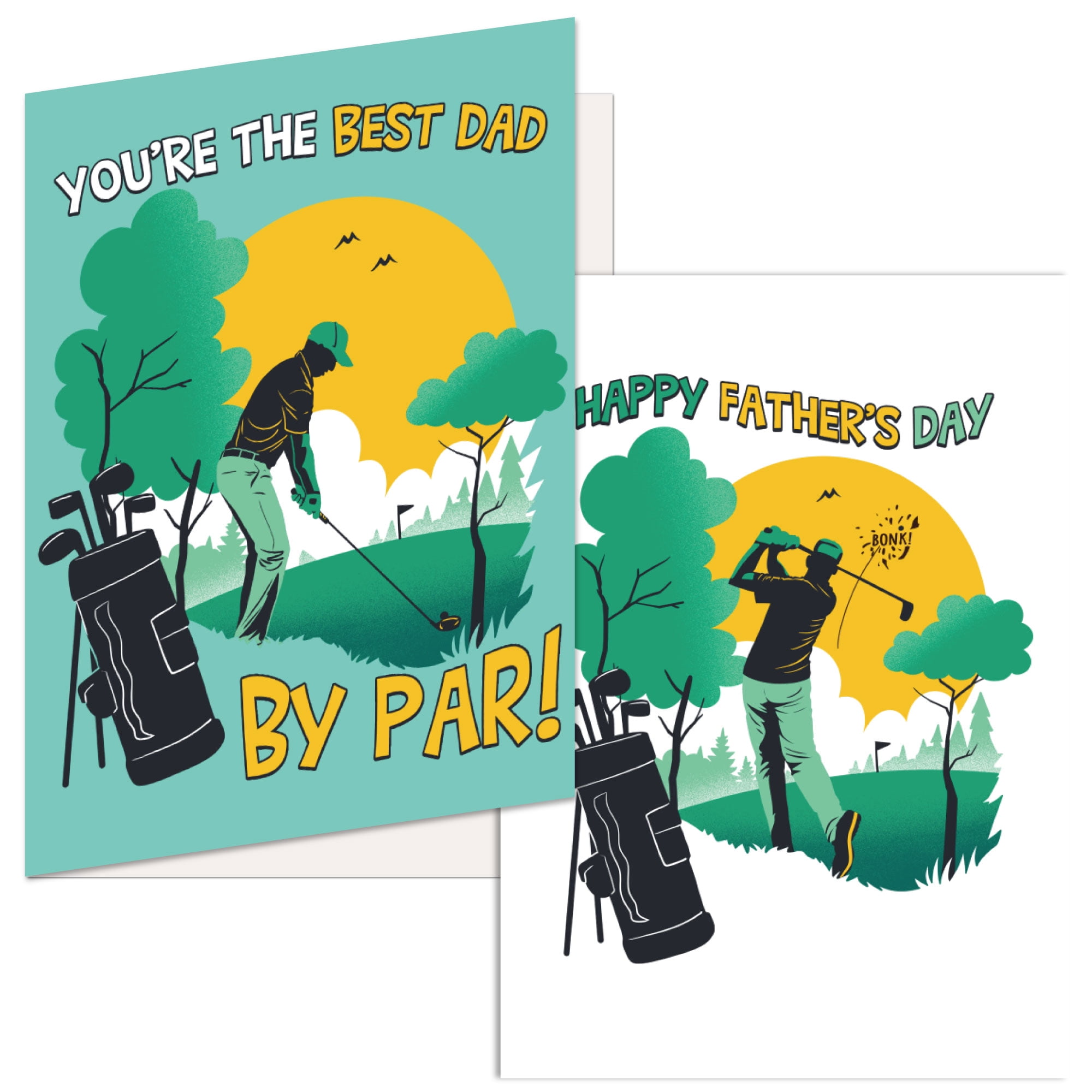 Crazy Dog T-Shirts Funny Father's Day Golfing Cards, Dad By Par, 6 Pack ...