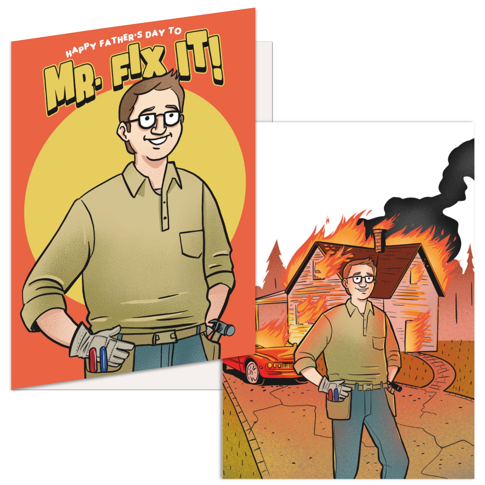 Funny Father's Day Cards Mr. Fix It Handyman House On Fire Card ...