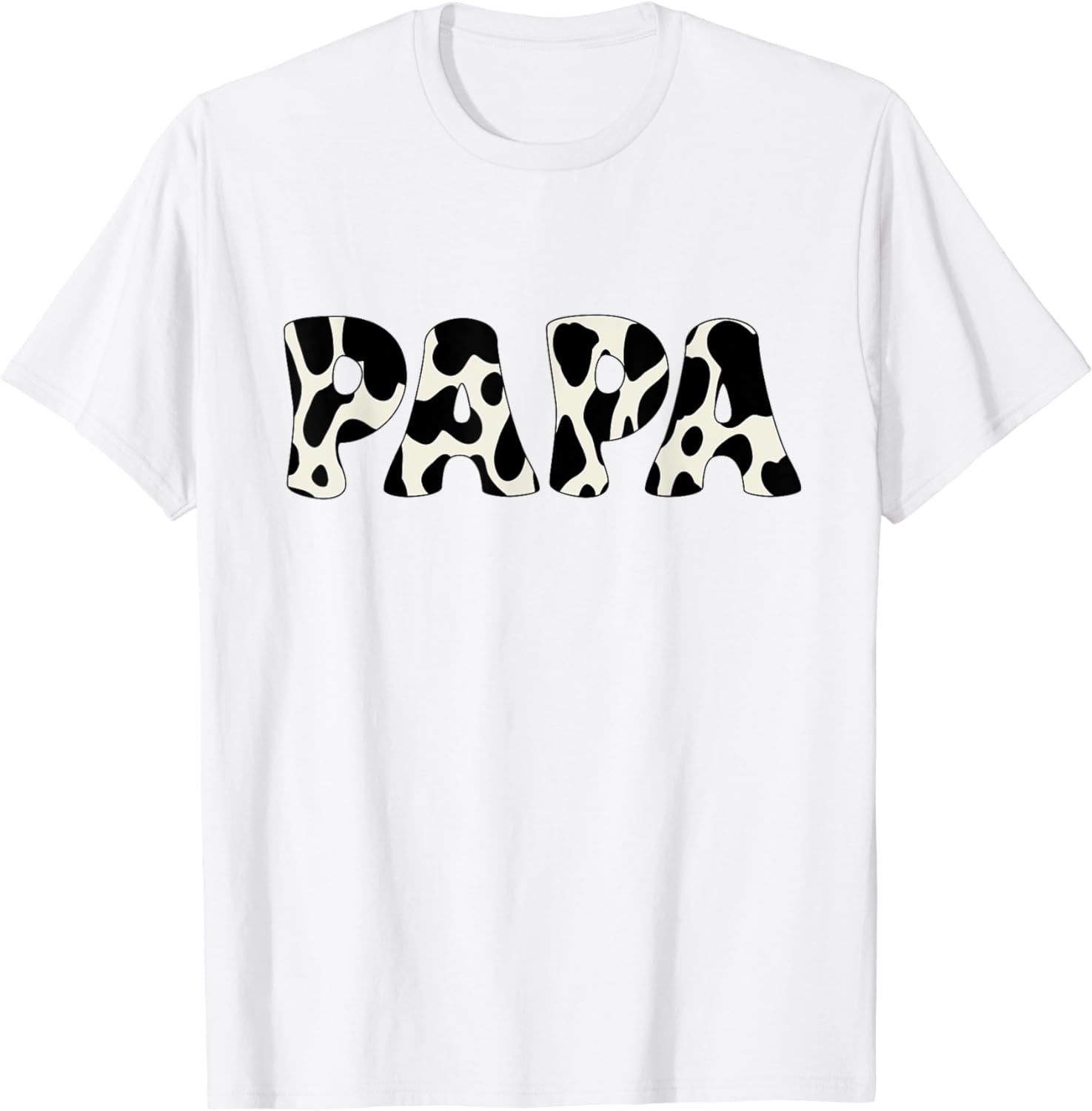 Funny Fathers Day 2024 Black White Papa Cow Print Cowboy Men T-Shirt ...