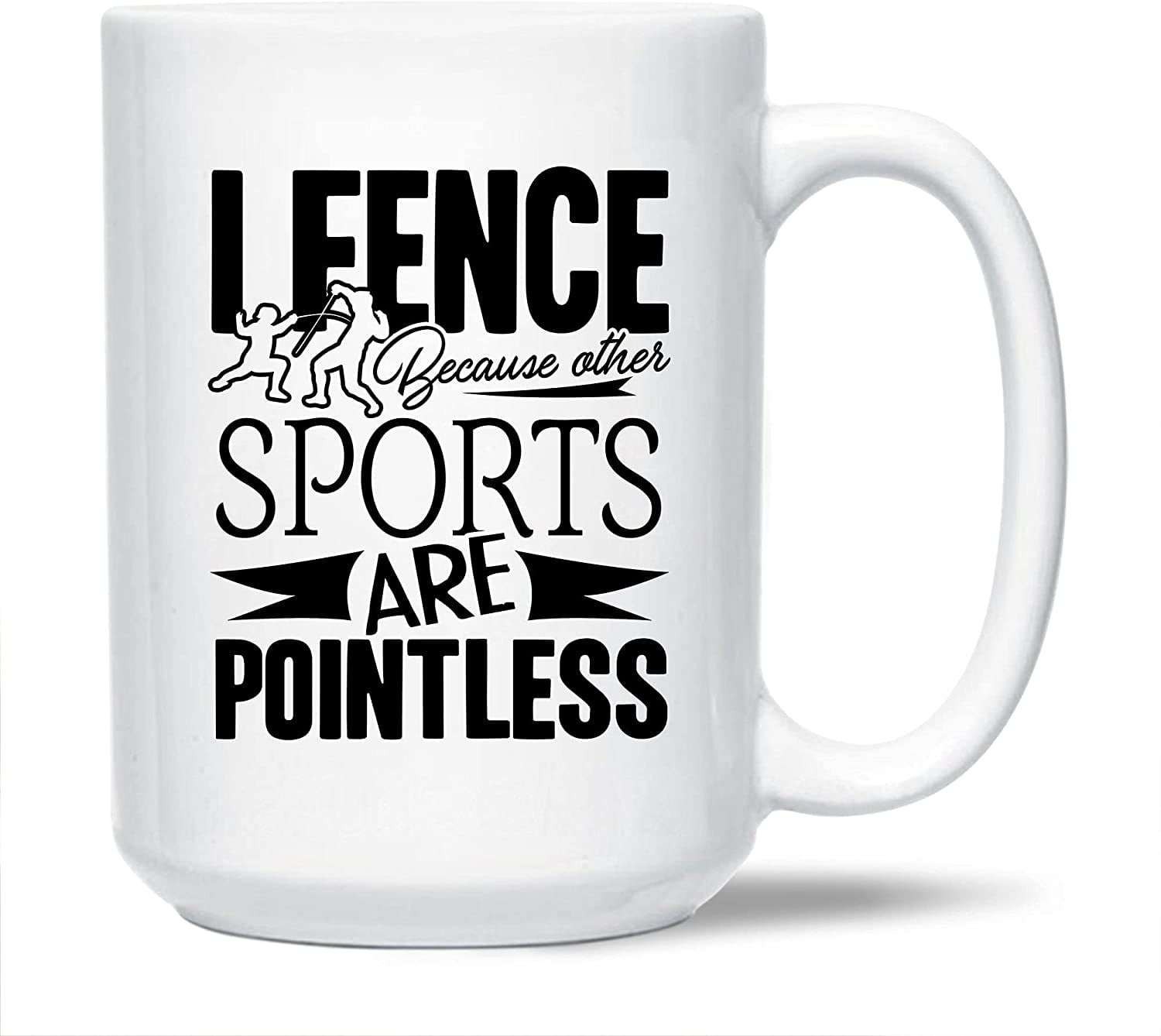 Funny Fencing Coffee Mug Handle, Unique Fencing White Mug Cup For Men ...