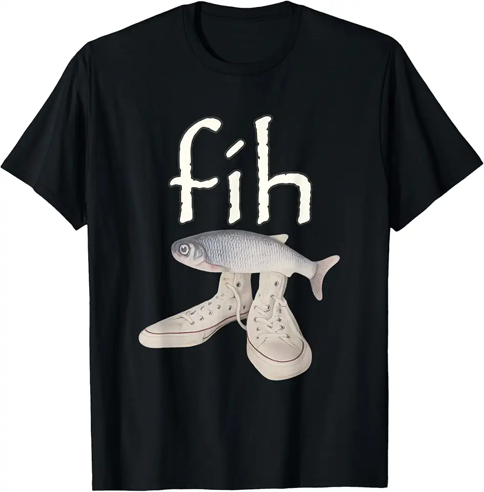Funny Fih Misspelled Fish and Sneakers Meme Unisex Graphic Short Sleeve ...