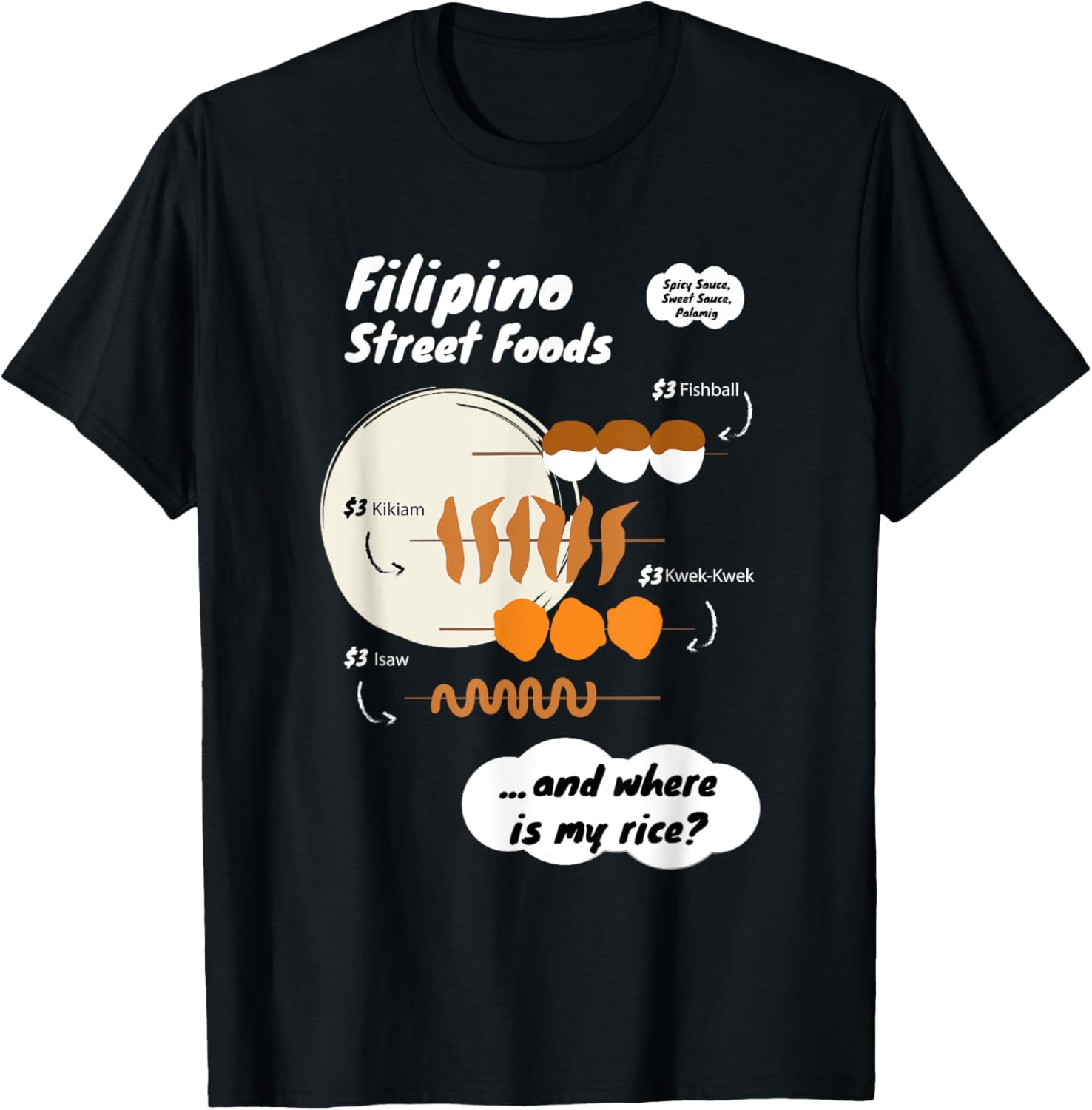 Funny Filipina Filipino Food Menu Rice Philippines T-Shirt - Walmart.com