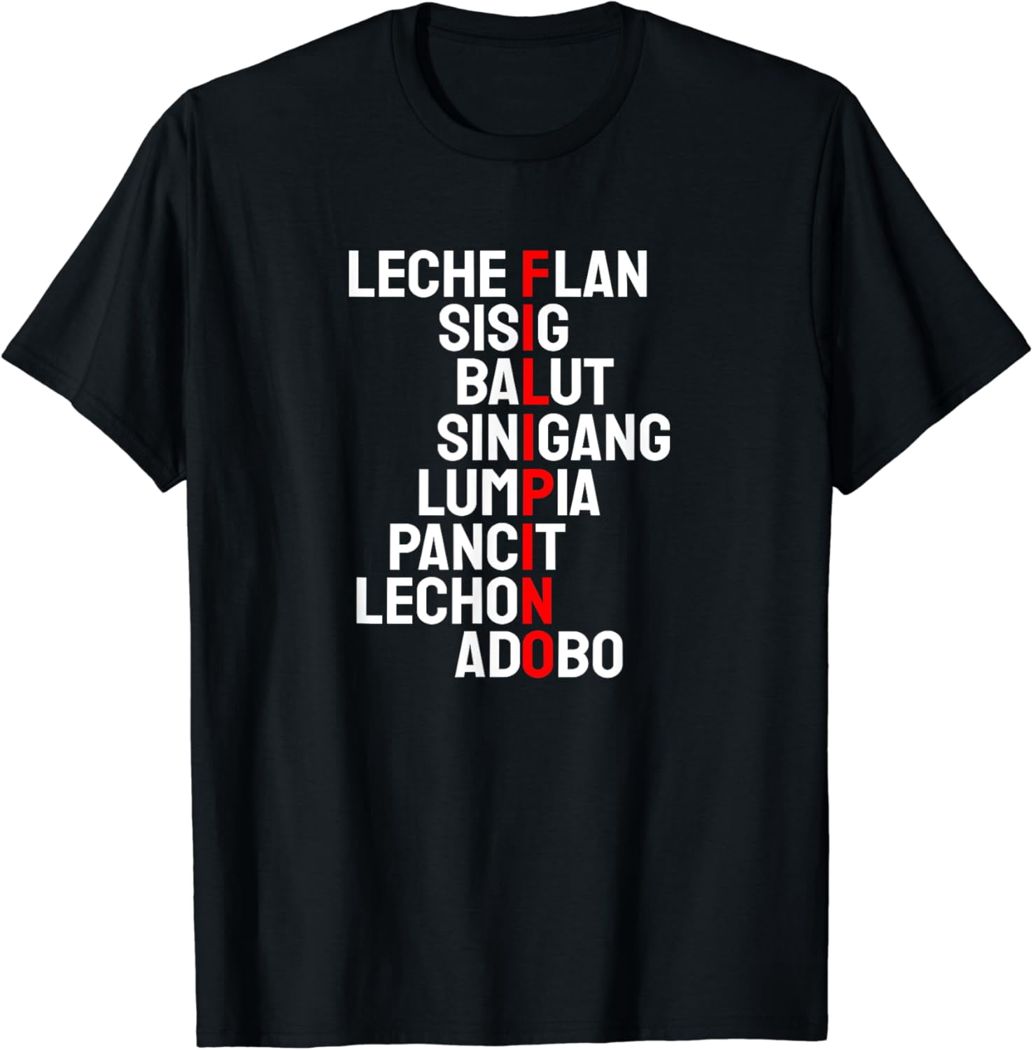 Funny Filipino Popular Food List Phillipines Filipino Shirt - Walmart.com
