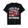 Funny Firefighter T-Shirt with Bright Red Fire Truck Illustration for ...